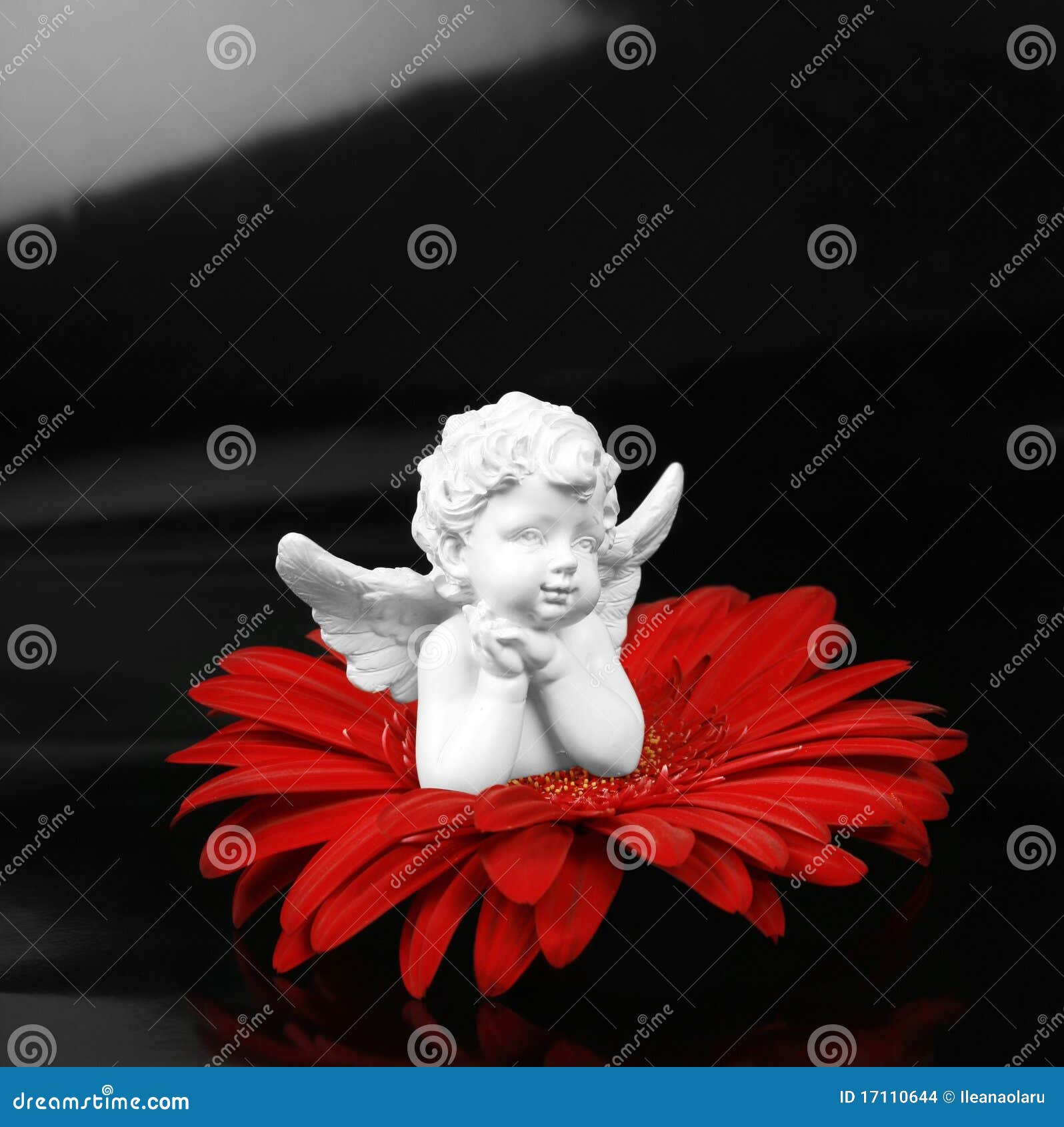 Angel and a flower stock photo. Image of heaven, ceramic - 17110644