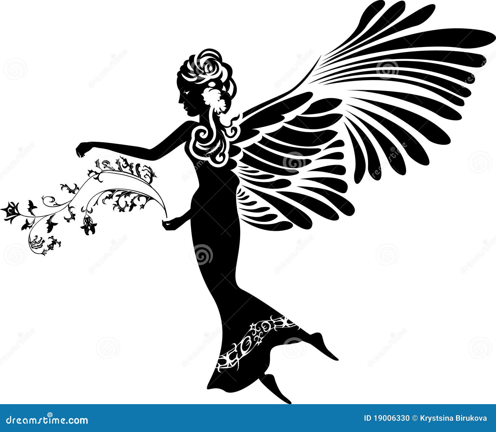 Angel with flower stock vector. Illustration of women - 19006330