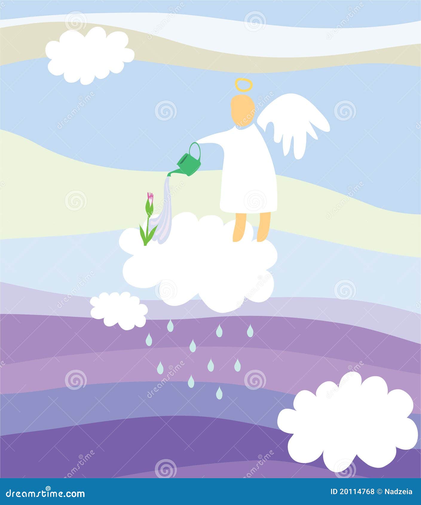 Angel and flower stock vector. Illustration of love, grows - 20114768