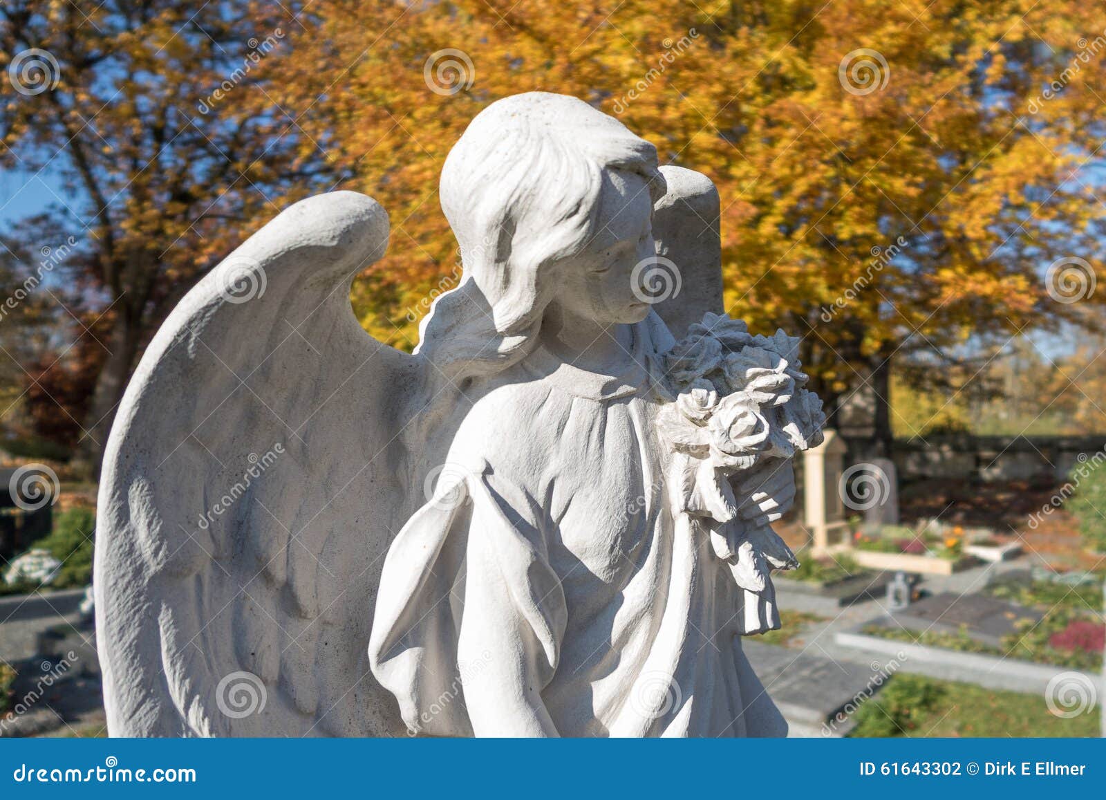 Angel with flowers stock photo. Image of paradise, religion - 61643302
