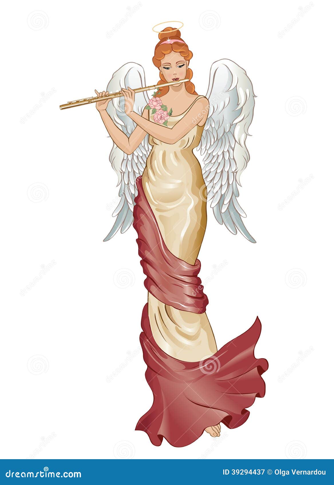 Christmas Angel Playing Flute Stock Illustrations – 53 Christmas Angel ...