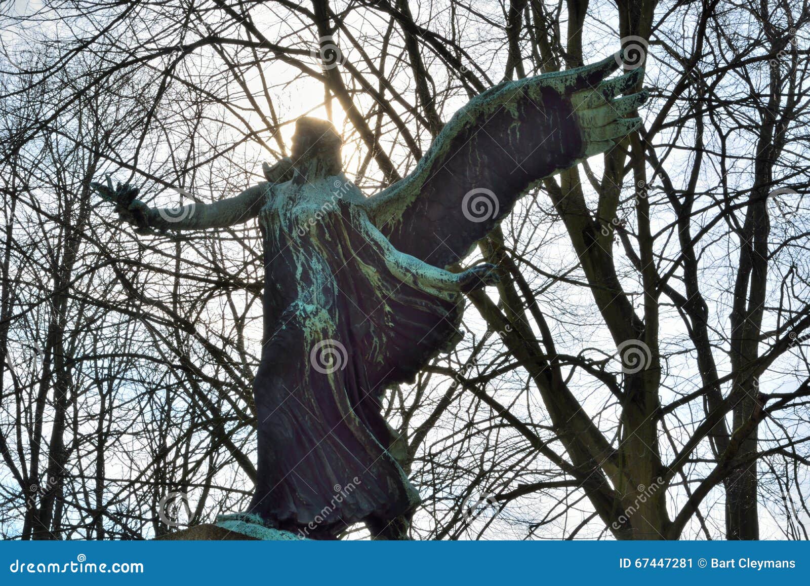 Angel in a forest, statue stock image. Image of spreaded - 67447281