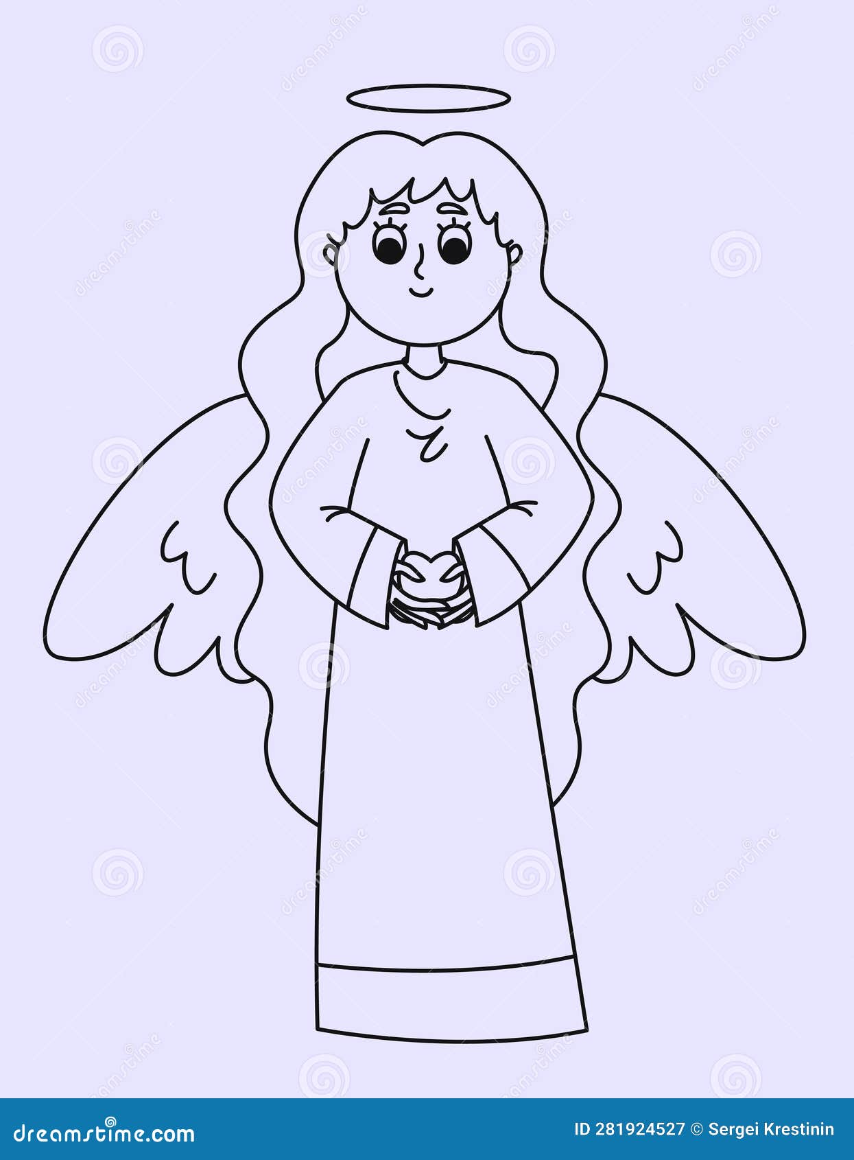 Angel front view. stock vector. Illustration of cupid - 281924527