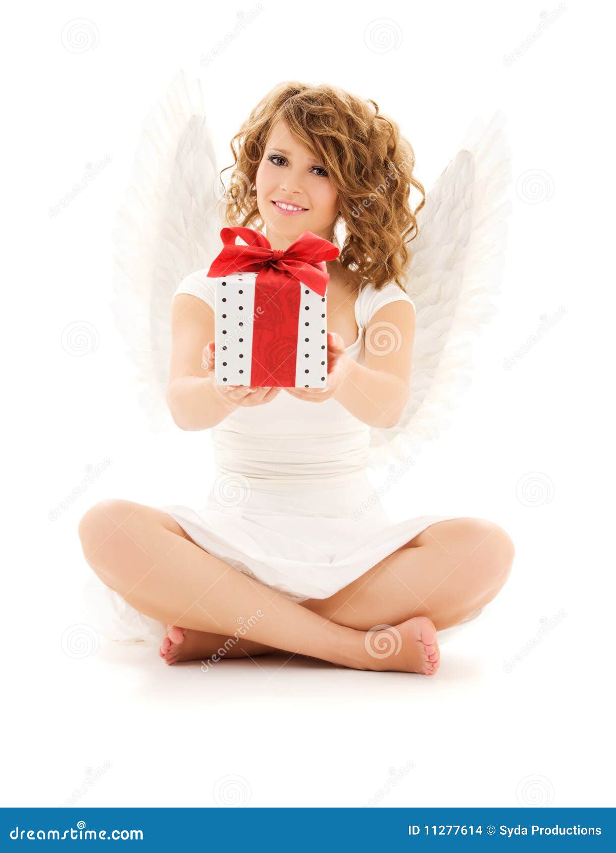 Angel with gift stock photo. Image of adorable, lady - 11277614