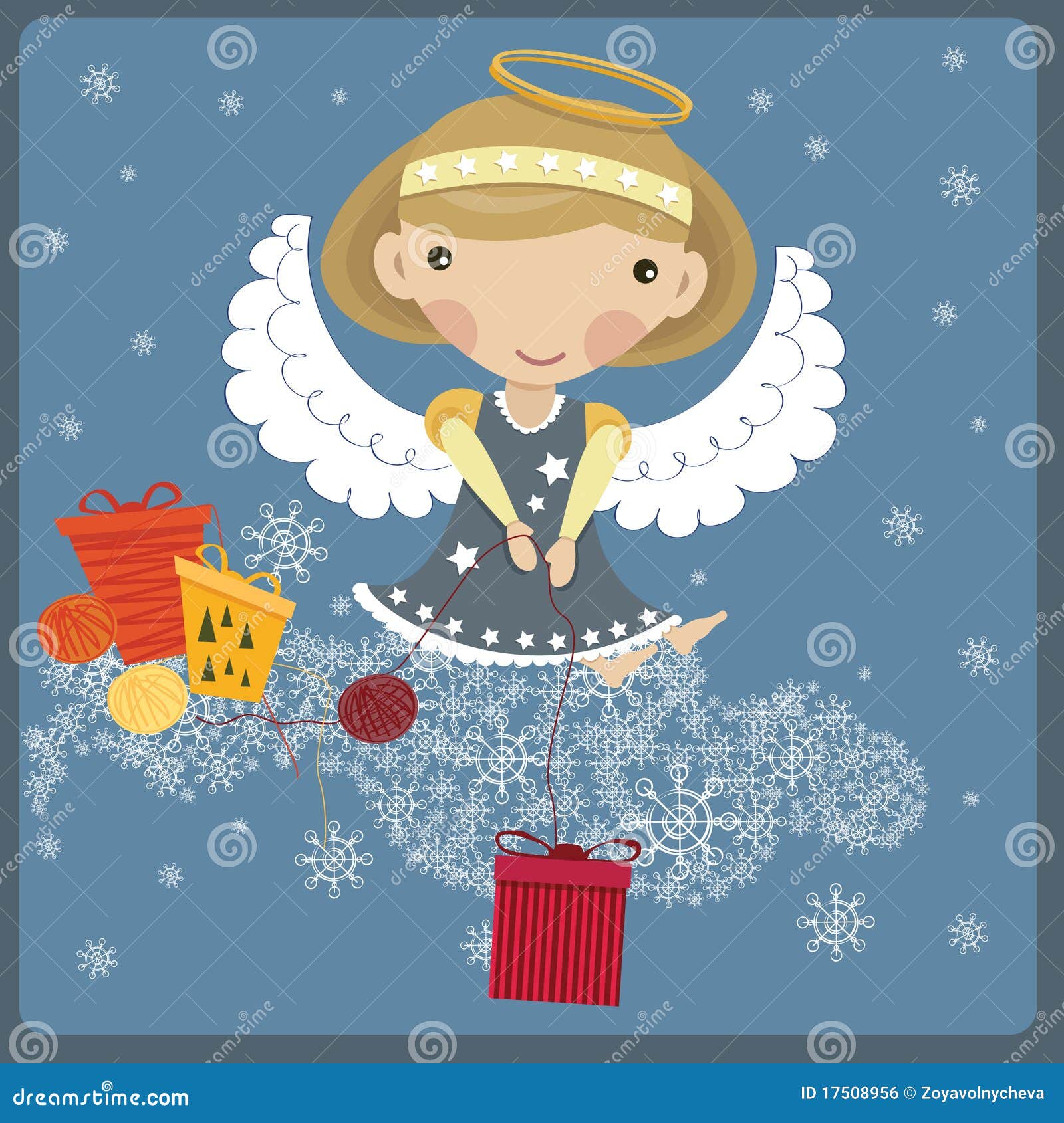 Angel with a gift stock vector. Illustration of gifts - 17508956