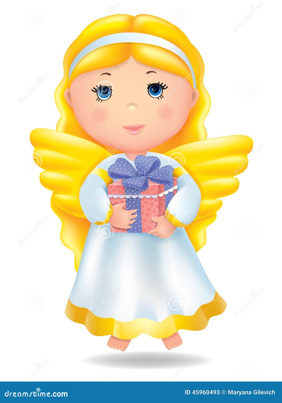 Angel with gift stock vector. Illustration of cute, heaven - 45960493