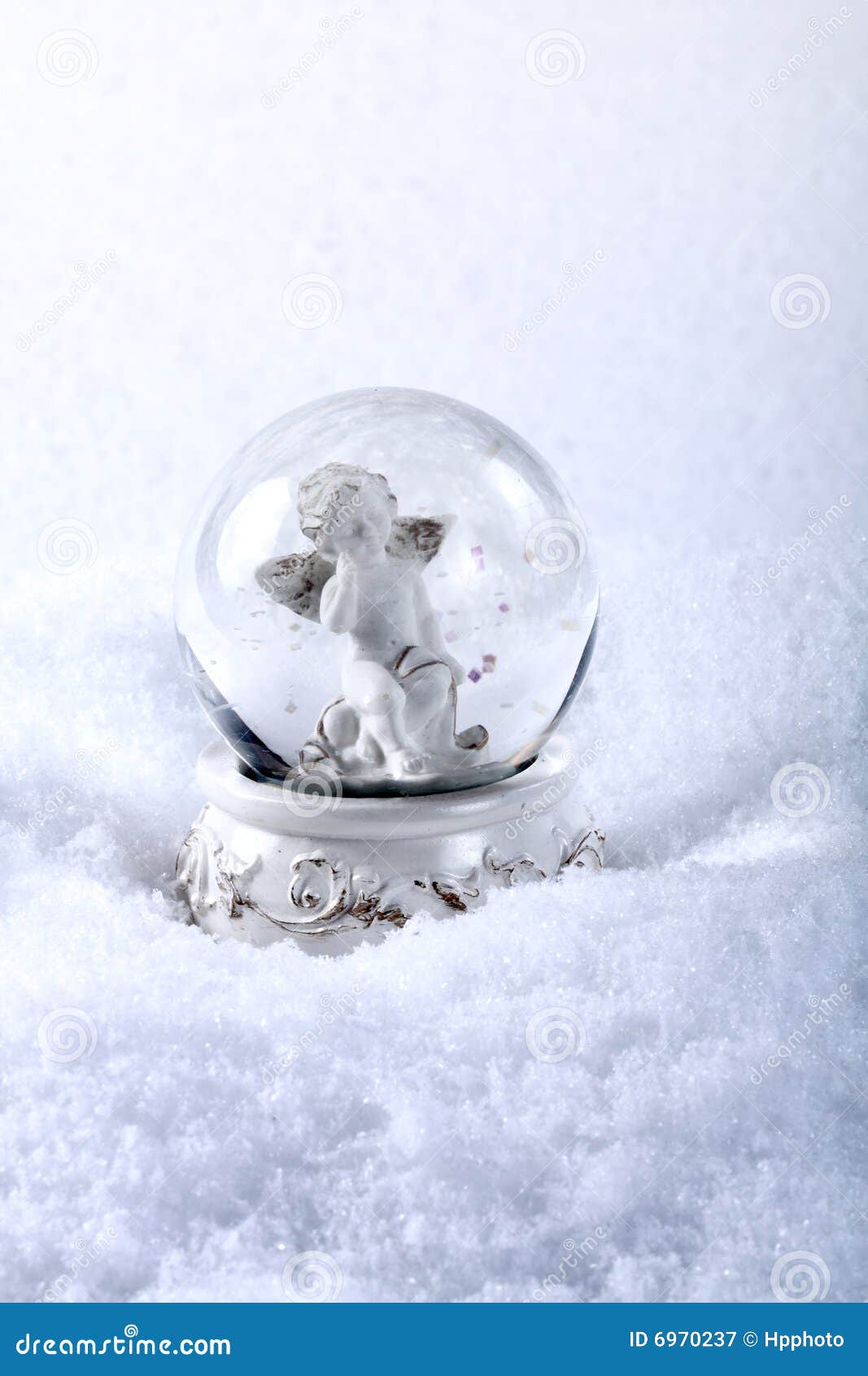 Angel in glass sphere stock image. Image of frosty, celebrate - 6970237