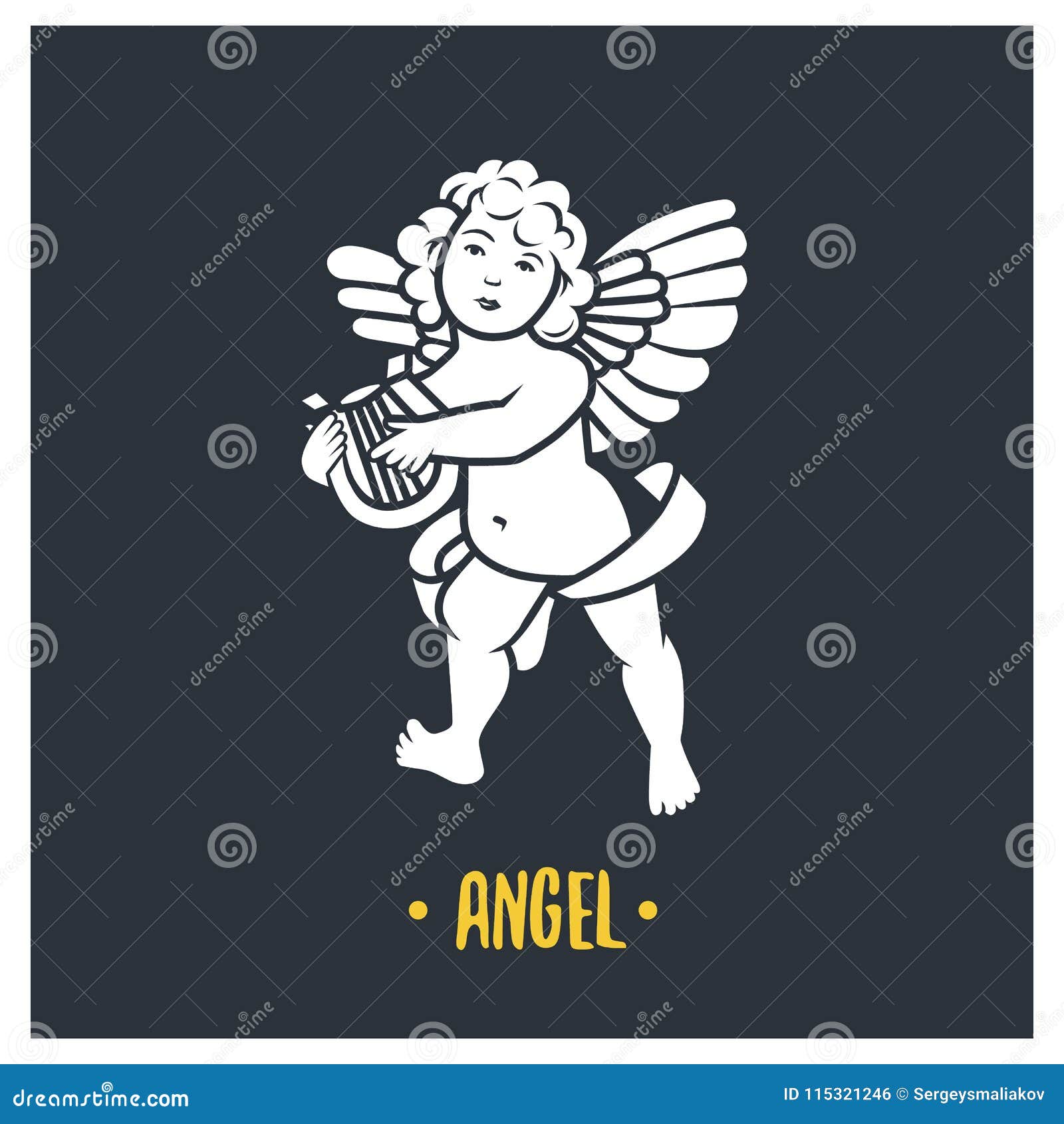 Angel God. Vector Illustration Stock Vector - Illustration of classical ...