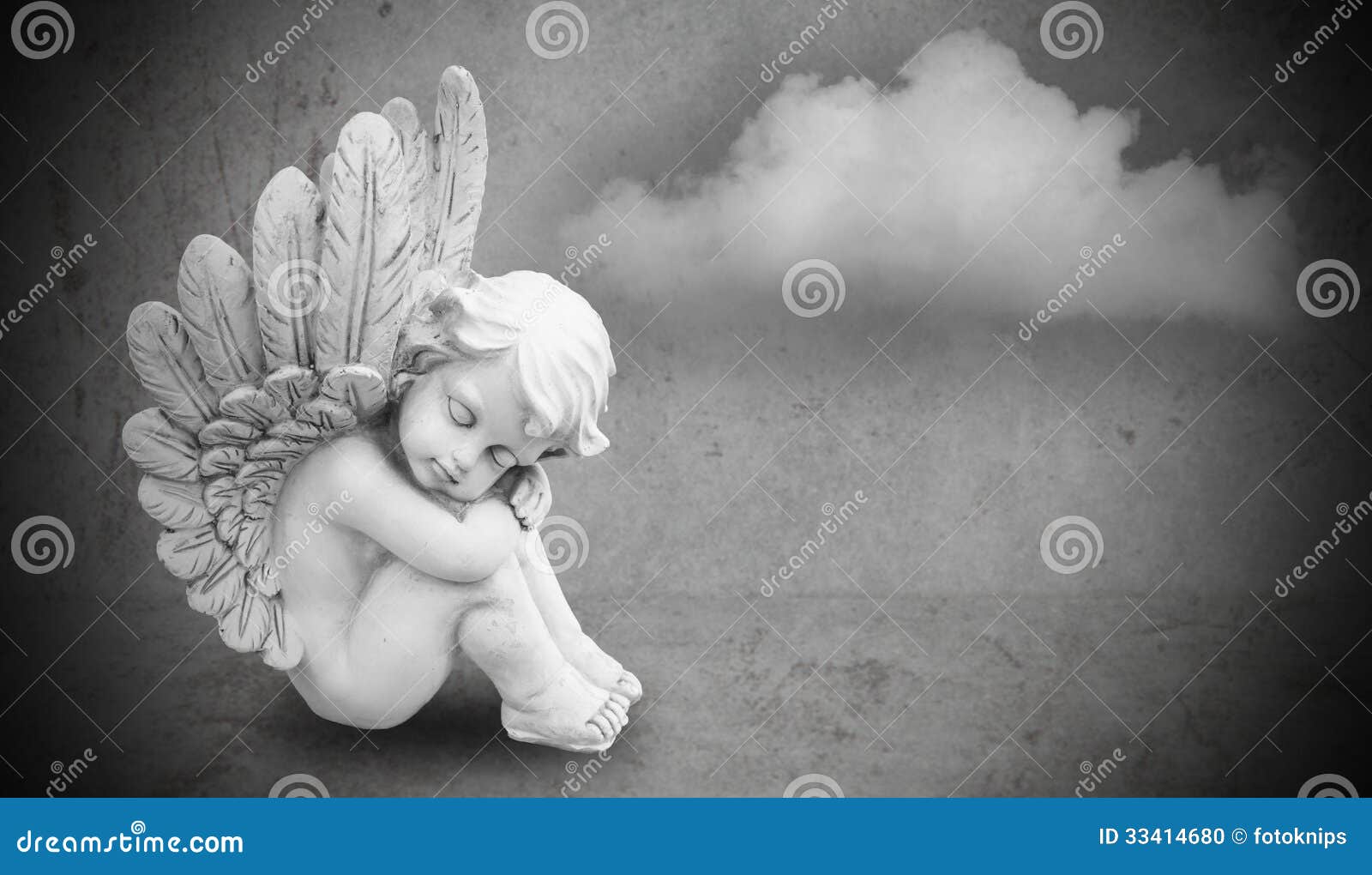 Angel on gray background stock photo. Image of face, sleeping - 33414680