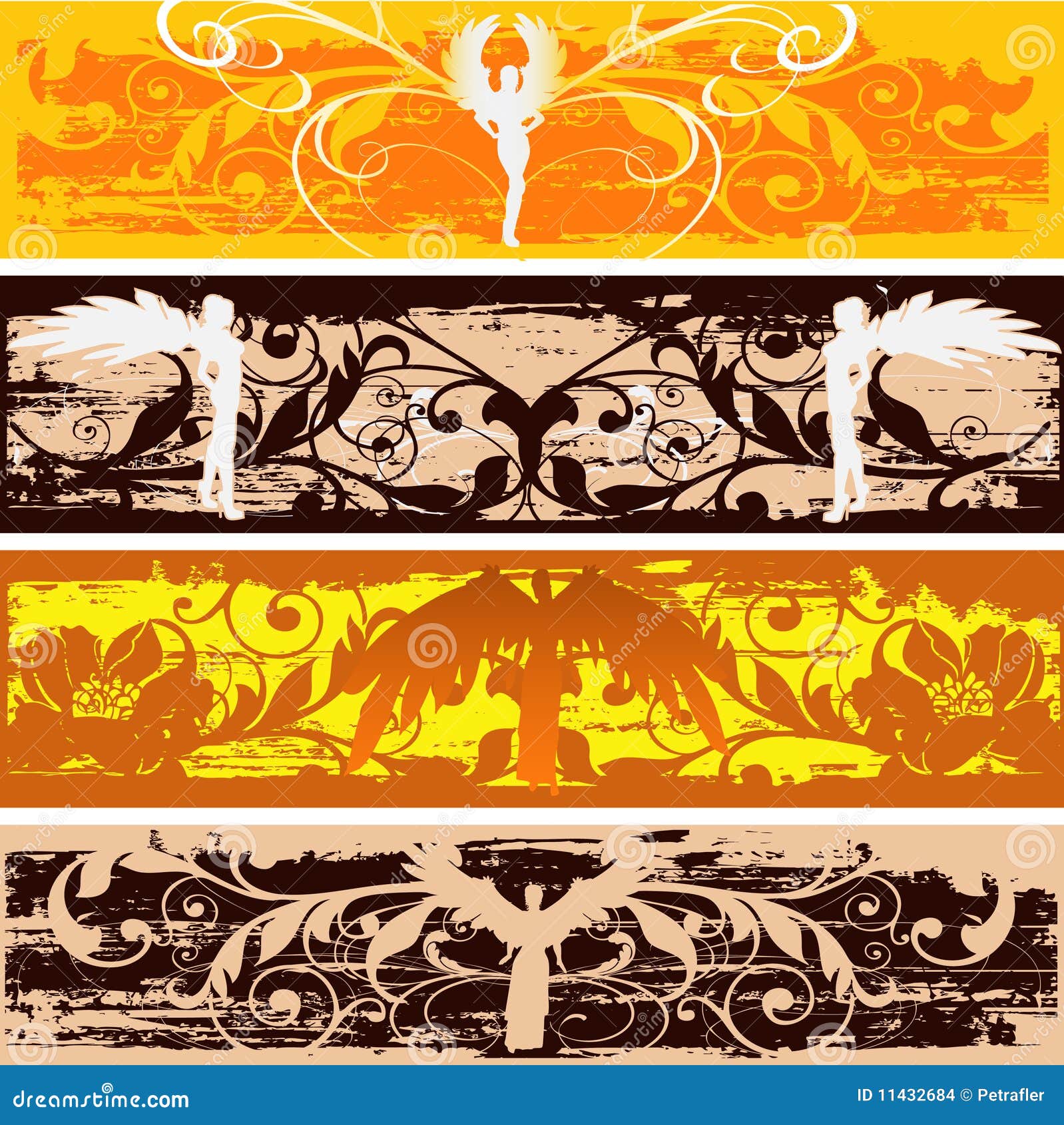 Angel Grunge Flourish Web Banners Stock Vector - Illustration of ...