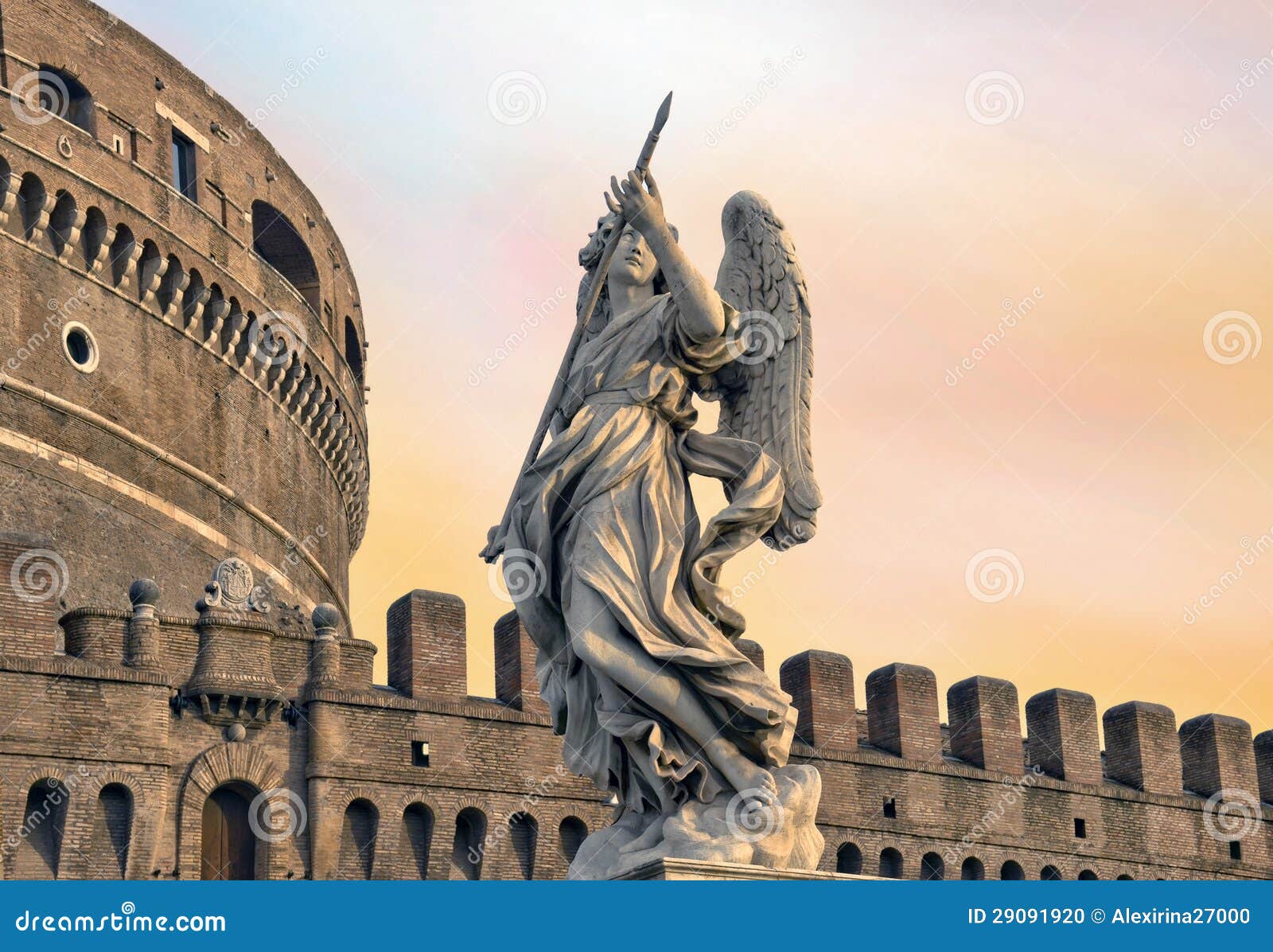 Angel on guard of Rome stock photo. Image of angelic - 29091920