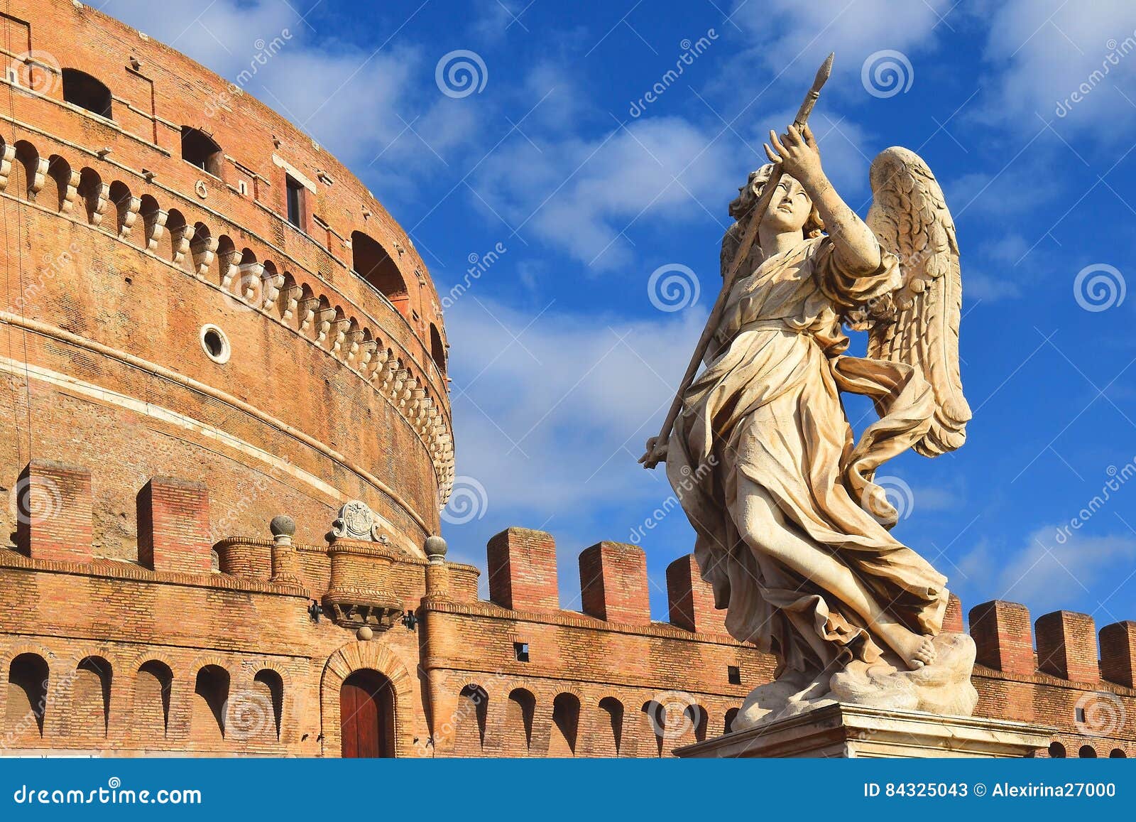 Angel on guard of Rome stock image. Image of historic - 84325043