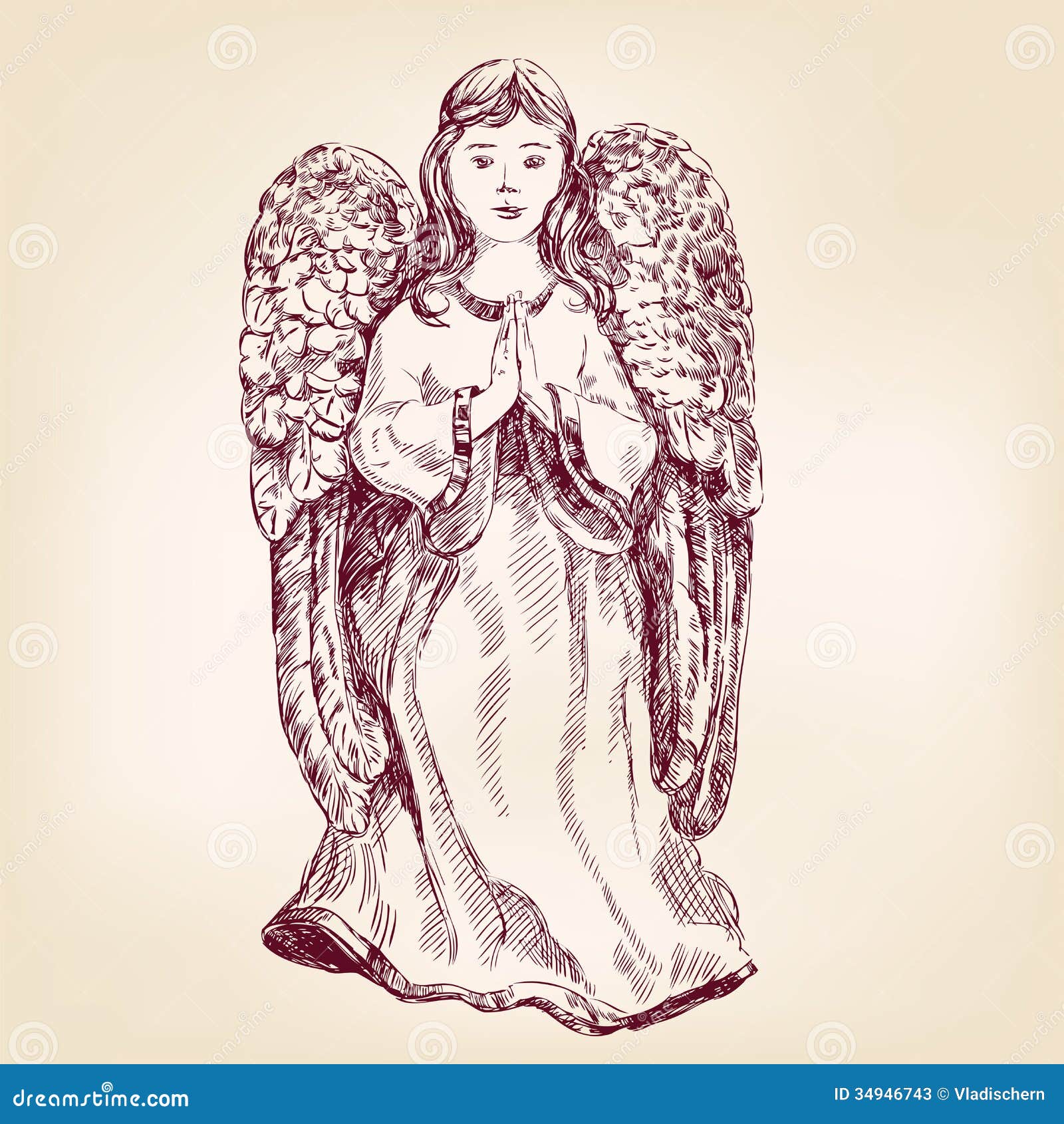 Angel hand drawn stock vector. Illustration of icons - 34946743