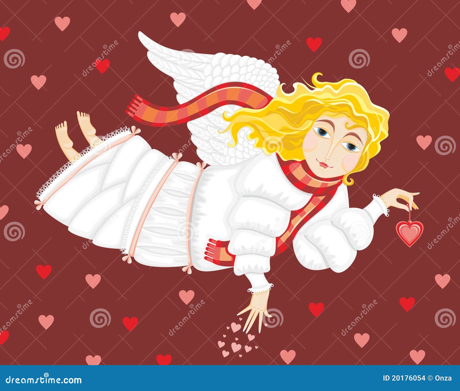 Angel with heart stock vector. Illustration of happy - 20176054