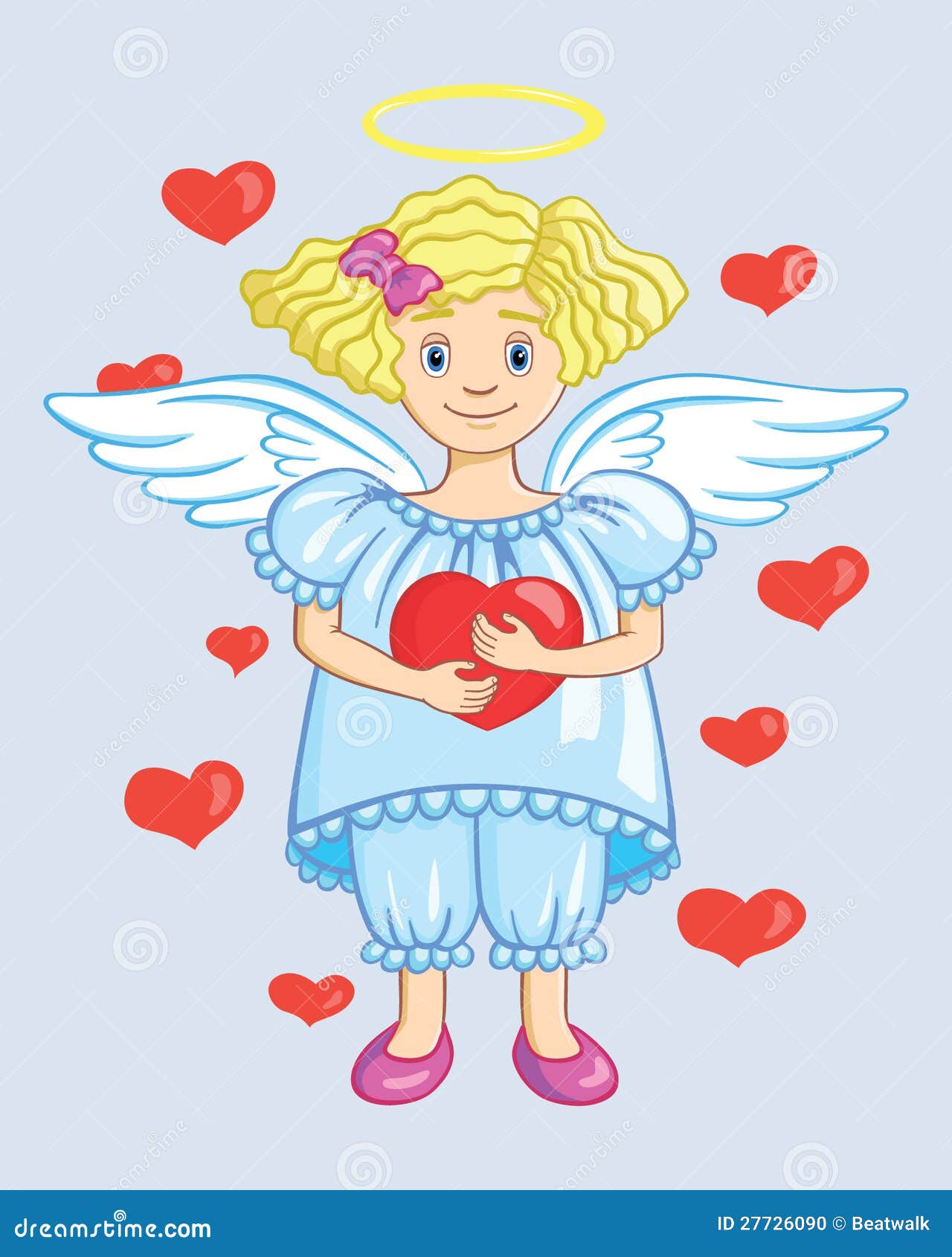 Angel with Heart stock vector. Illustration of blue, angel - 27726090
