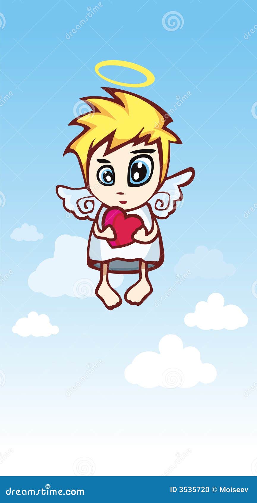 Angel with heart stock vector. Illustration of kind, card - 3535720