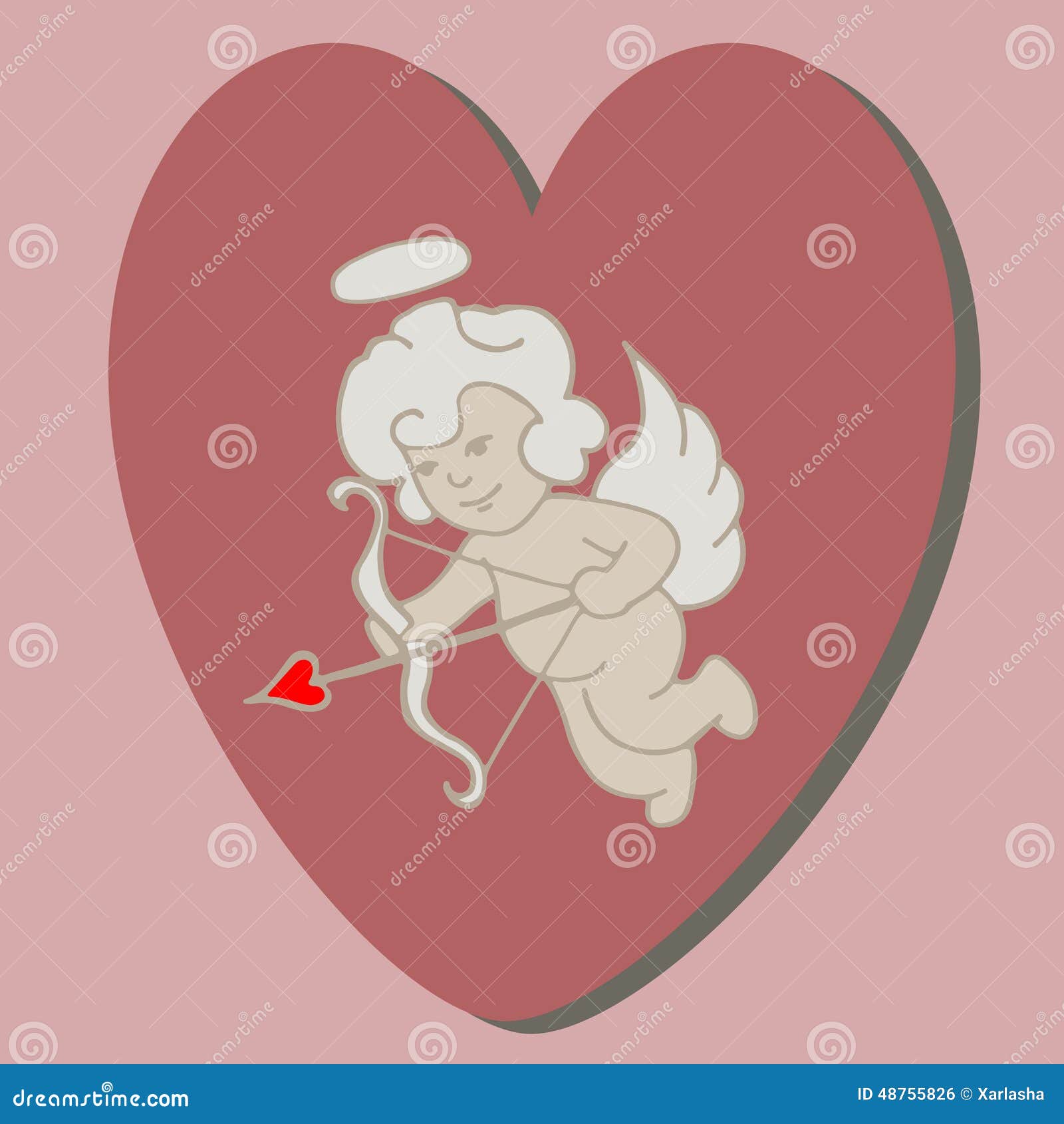 Angel in heart card stock vector. Illustration of angel - 48755826