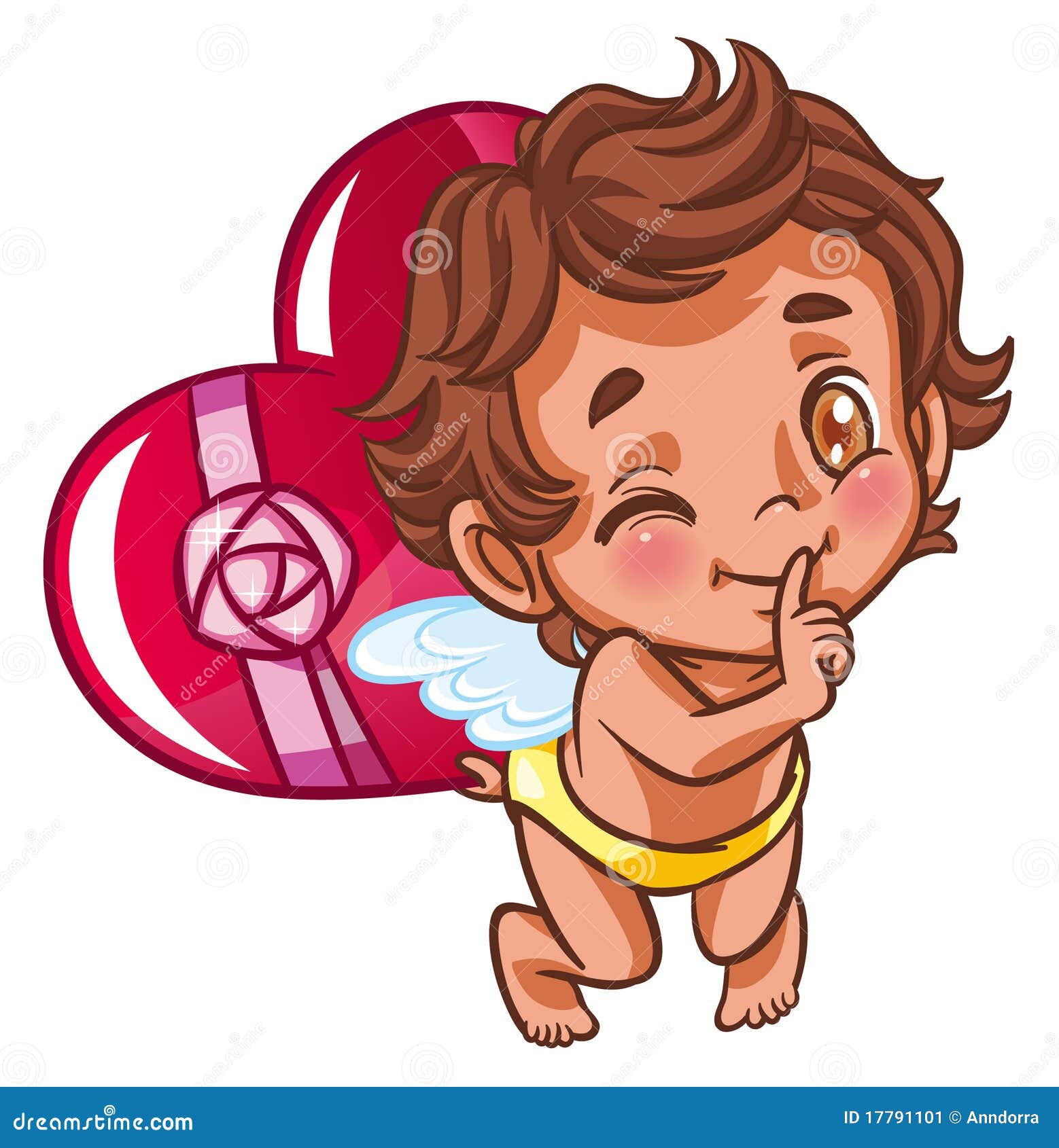 Angel with heart gift stock vector. Illustration of heart - 17791101