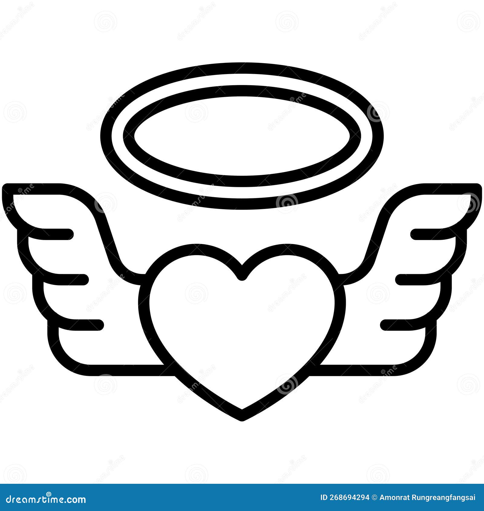 Angel Heart Icon, Love and Heart Vector Stock Vector - Illustration of ...