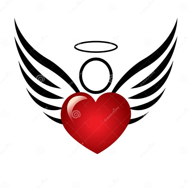 Angel with heart logo stock vector. Illustration of creative - 23596304
