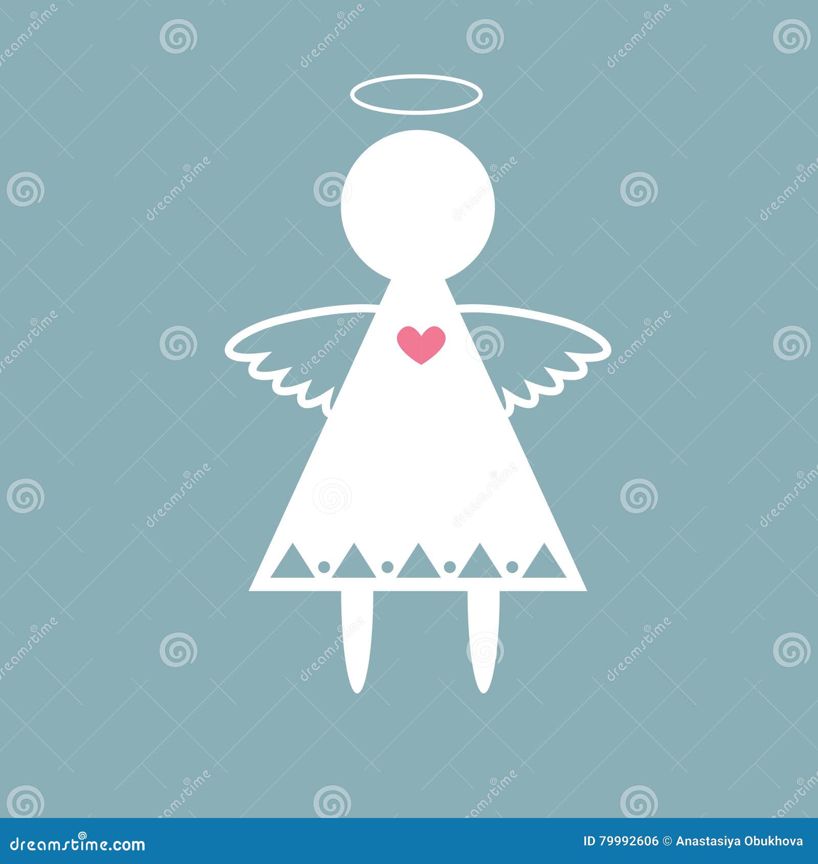 Angel with heart vector stock vector. Illustration of decoration - 79992606