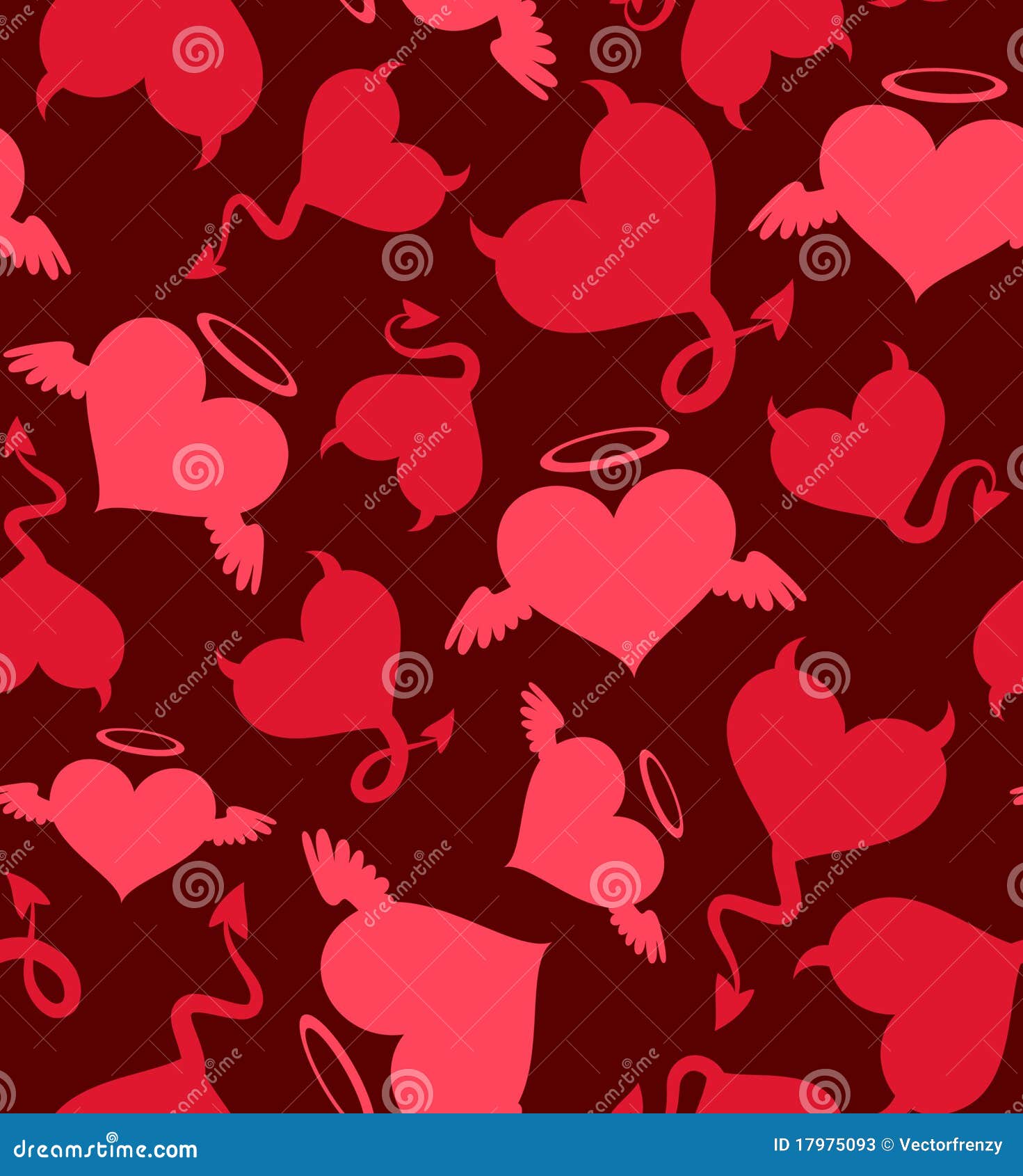 Angel Hearts and Demon Hearts Stock Vector - Illustration of wing ...