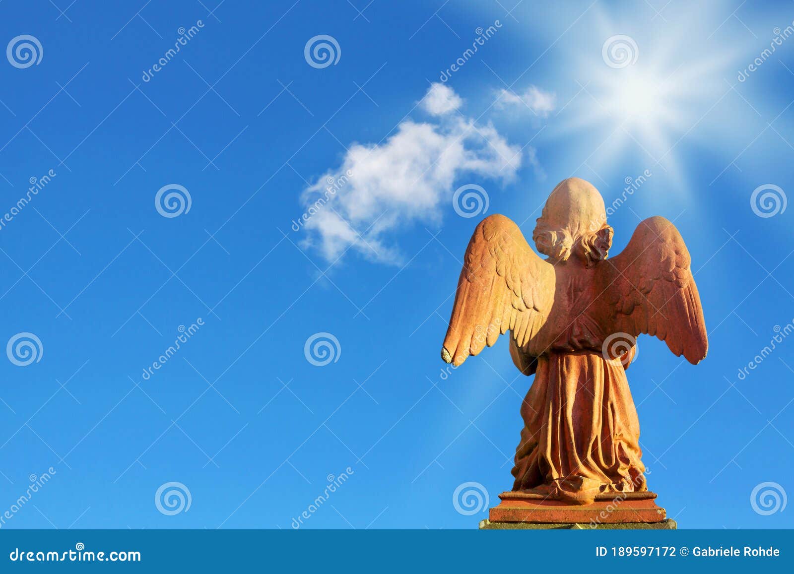 Angel of hope in the light stock photo. Image of religious - 189597172