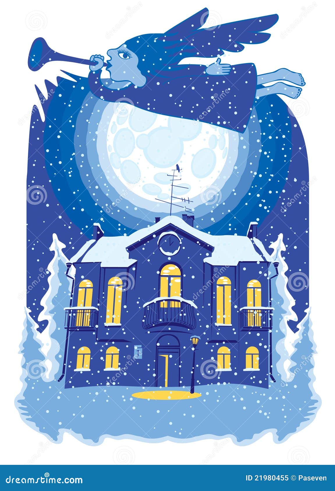 Angel of the house stock vector. Illustration of card - 21980455