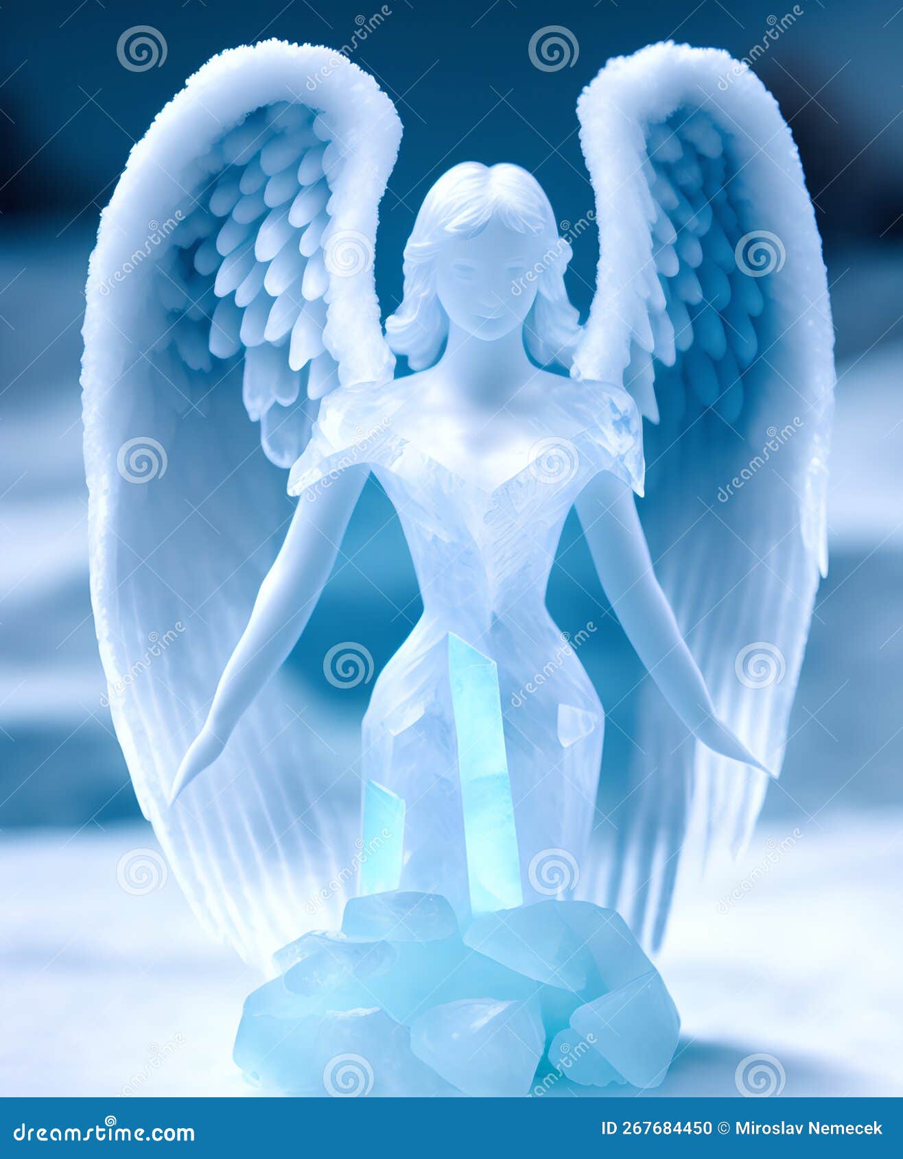 Angel of Ice, Generative AI Illustration Stock Photo - Image of heaven ...