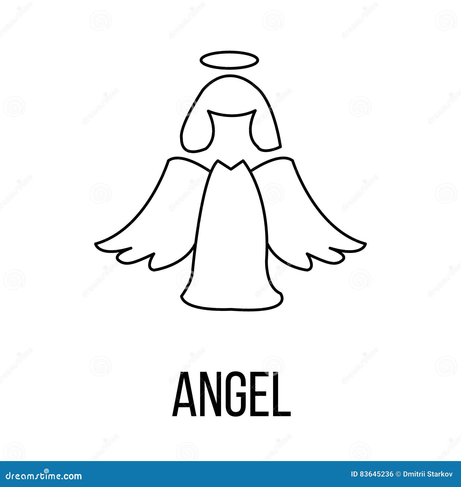 Angel Icon or Logo Line Art Style. Stock Vector - Illustration of ...