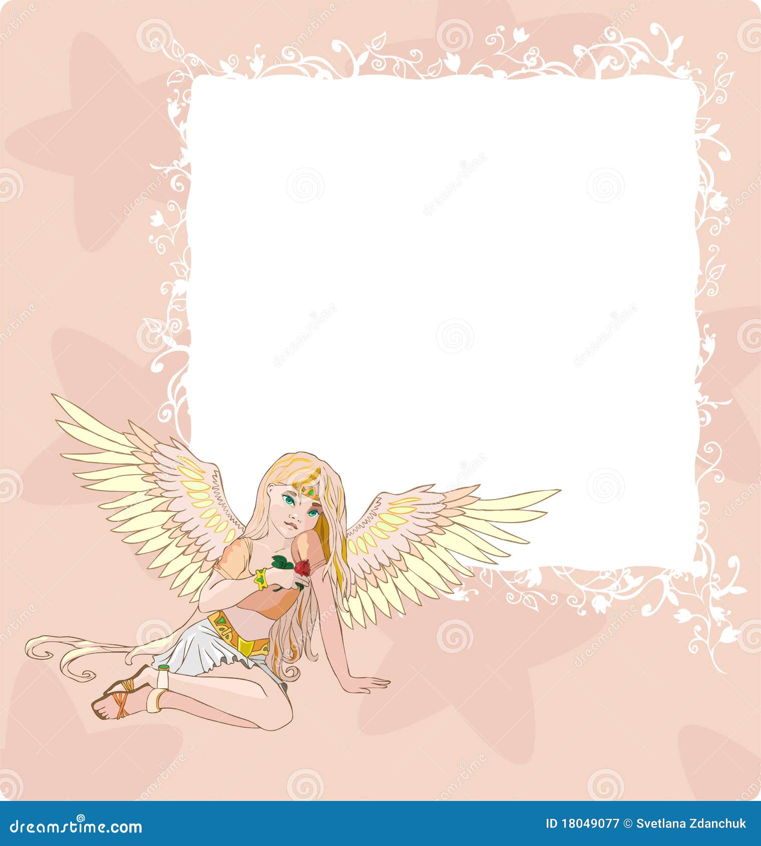 Angel invitation card stock vector. Illustration of sitting - 18049077