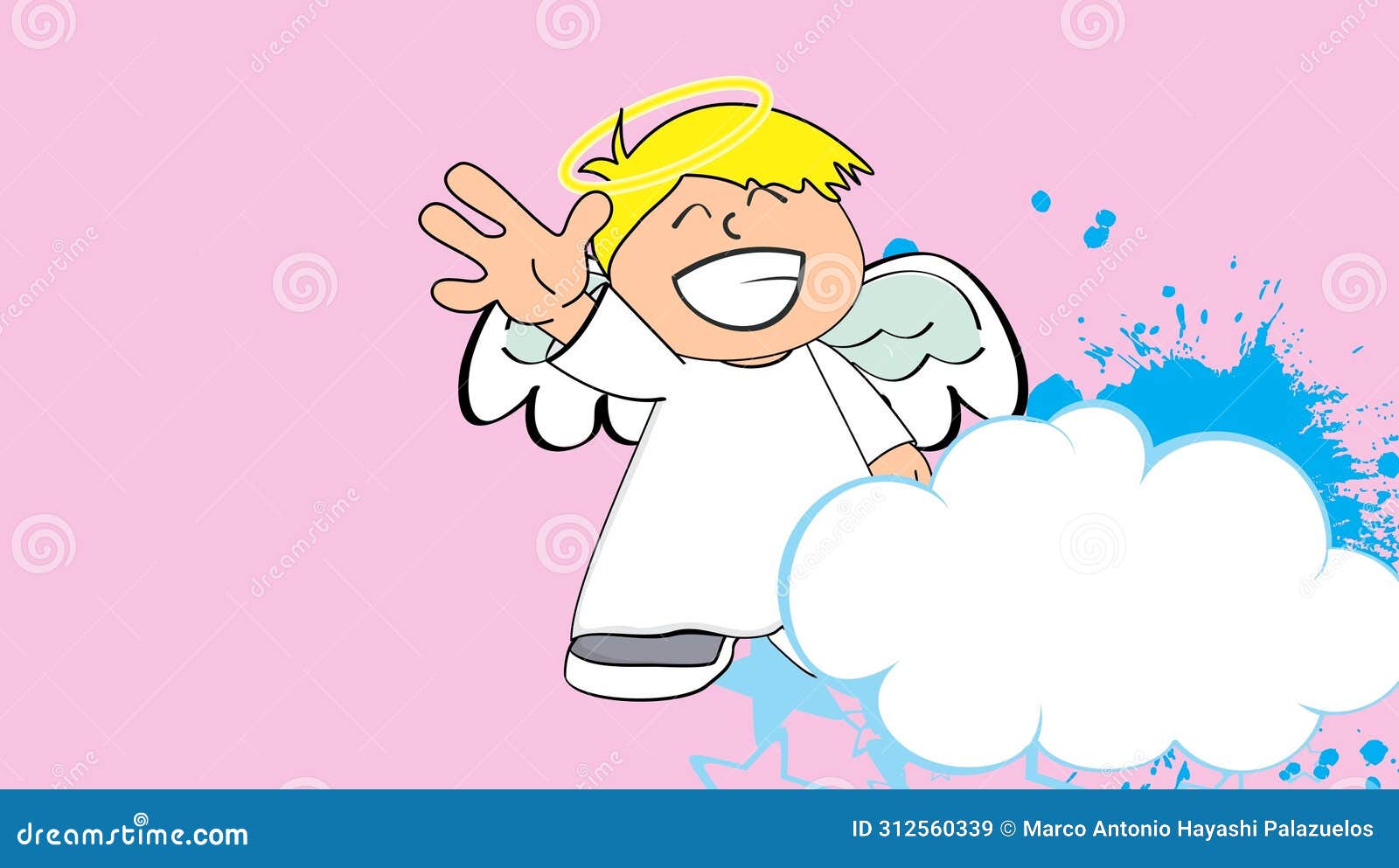 Angel Kid Cartoon Expression Background0 Stock Vector - Illustration of ...
