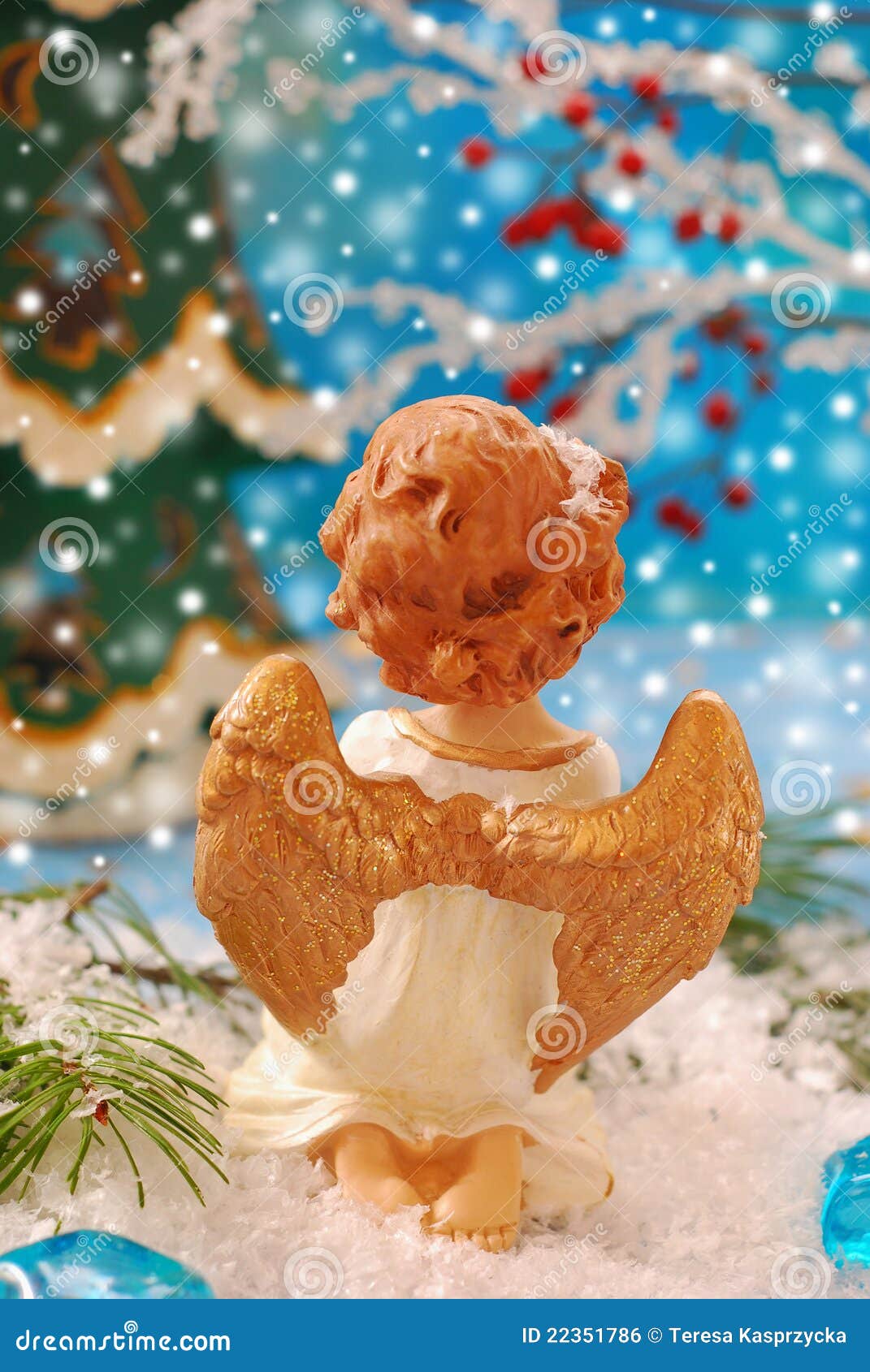 Angel Kneeling Snow Praying Stock Photos - Free & Royalty-Free Stock ...