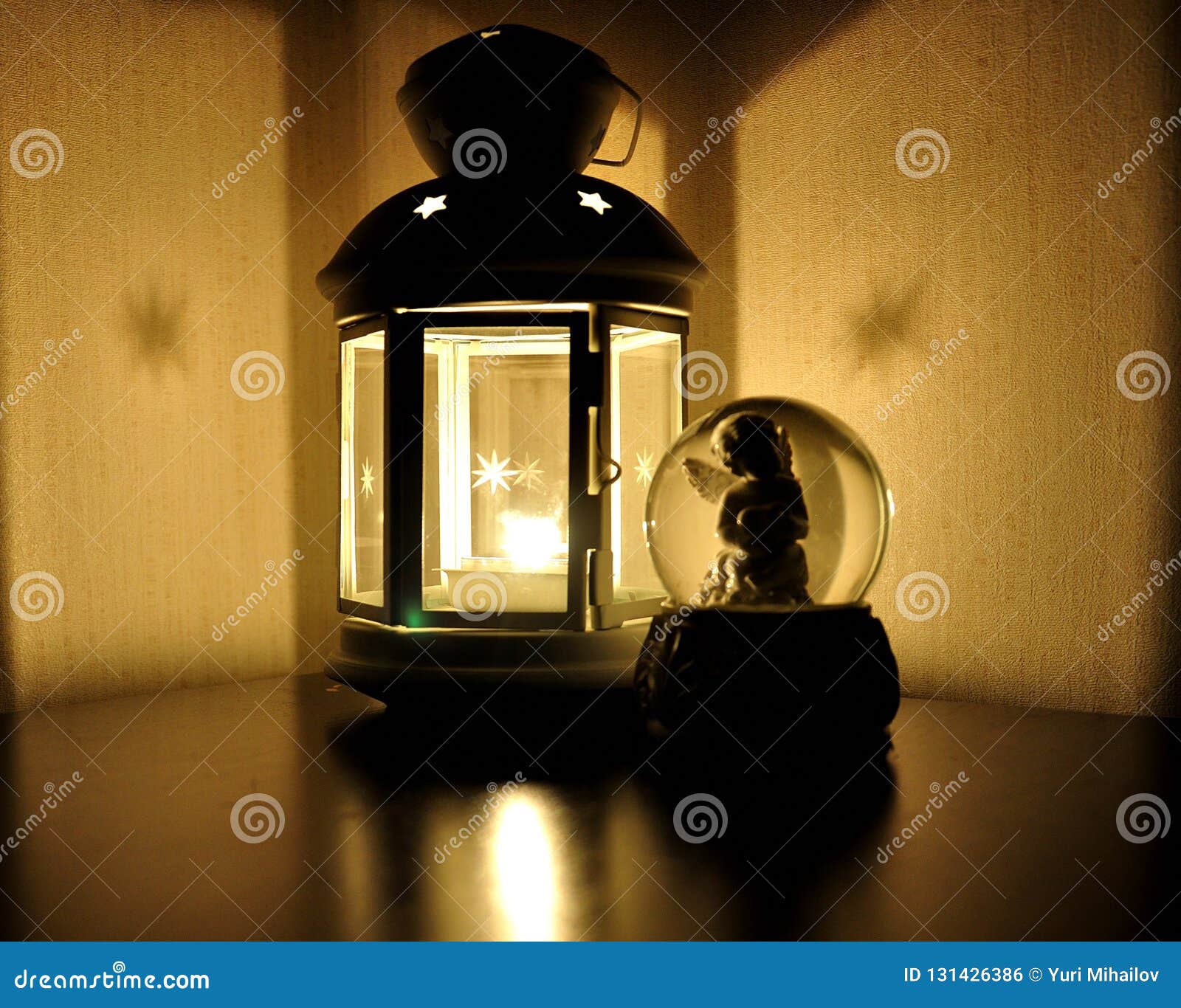 Angel and lantern bright stock photo. Image of candle - 131426386
