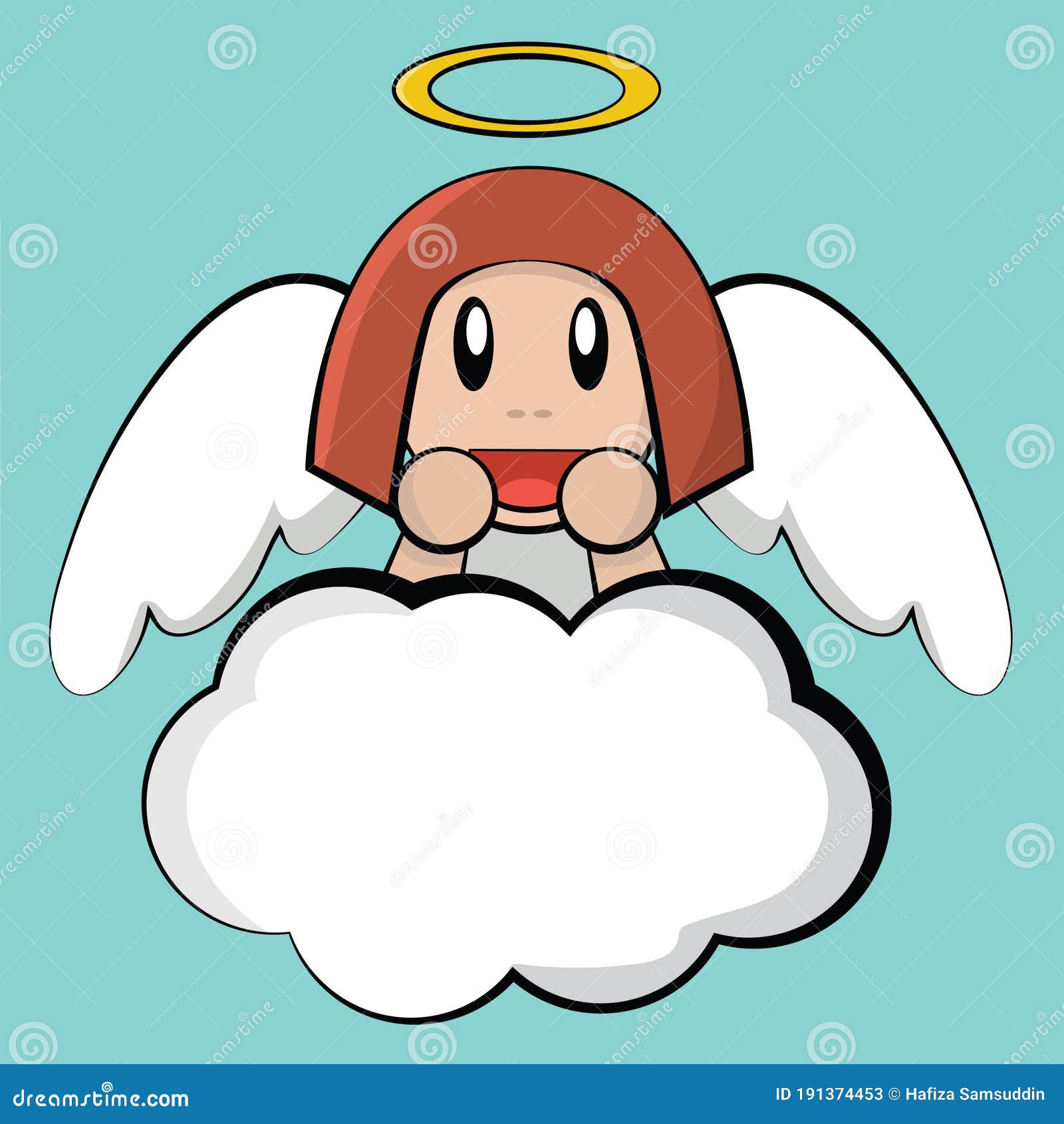 Angel with Laughing Expression. Vector Illustration Decorative Design ...