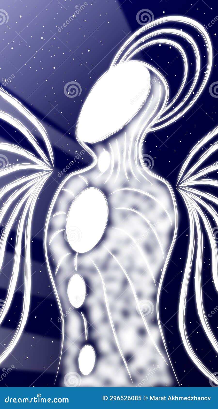 Angel of Light in Ethereal World Stock Illustration - Illustration of ...