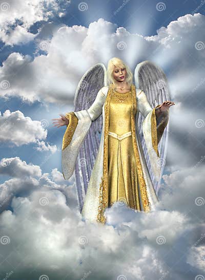Angel of Light in Sky stock illustration. Illustration of belief - 329502