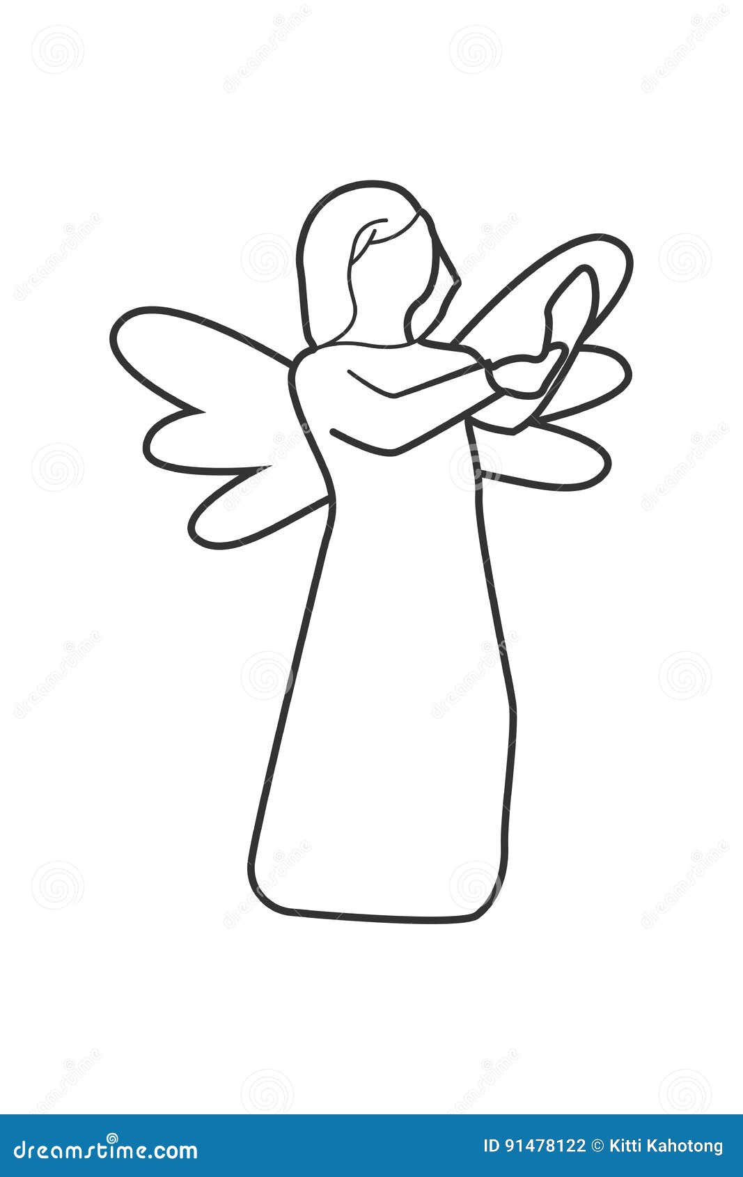 Angel Line En El Fondo Blanco Stock de ilustración - Ilustración de ...