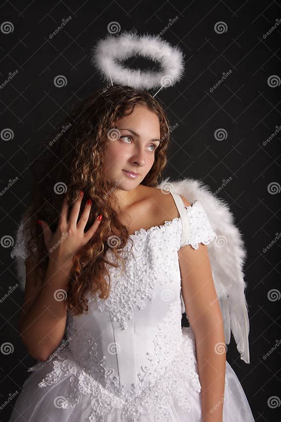 Angel looking left stock image. Image of portrait, hair - 6347725