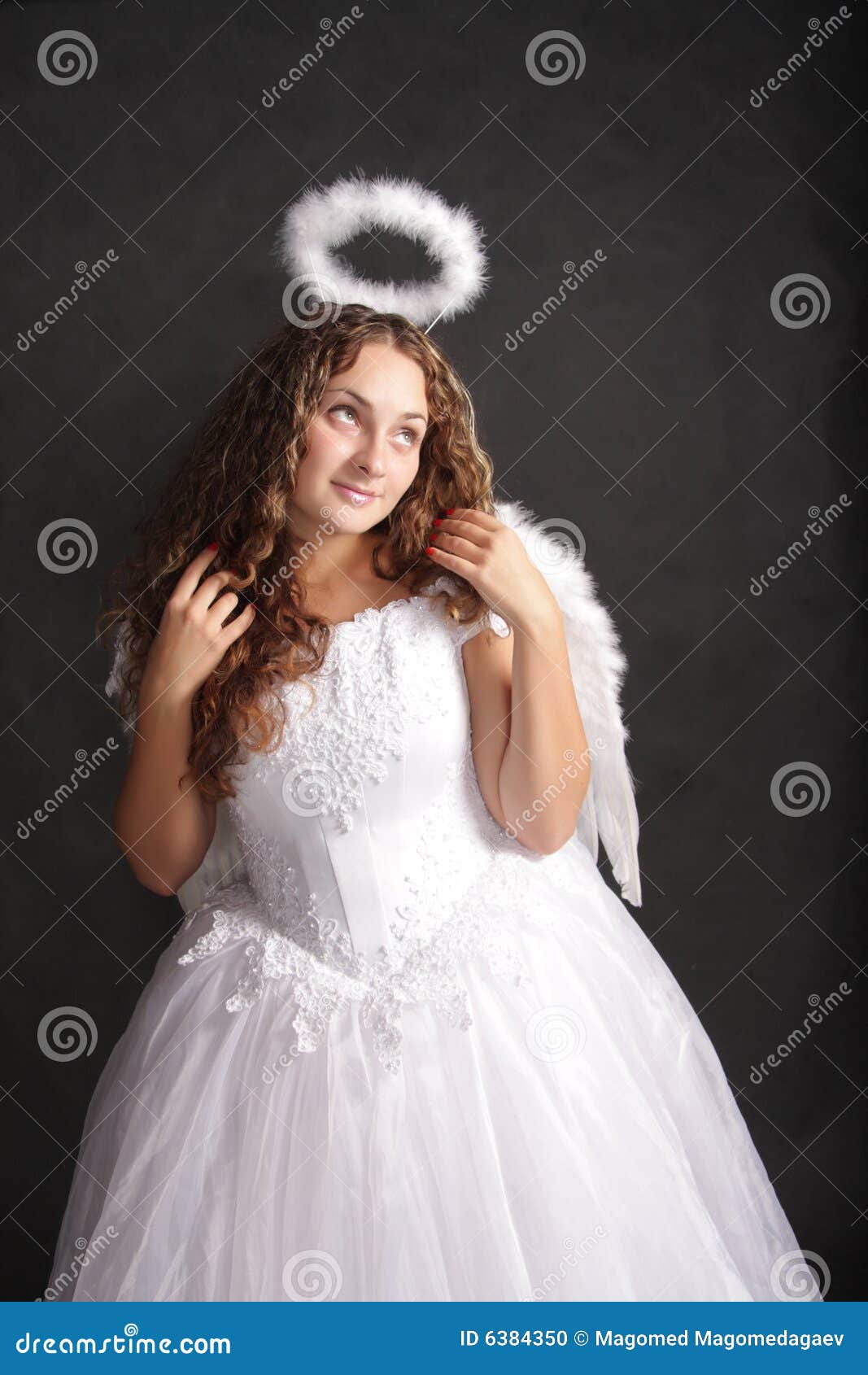 Angel looking up-left stock photo. Image of eyes, nimbus - 6384350