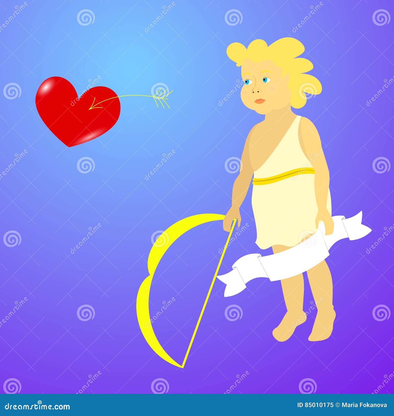 Angel and love heart stock illustration. Illustration of child - 85010175