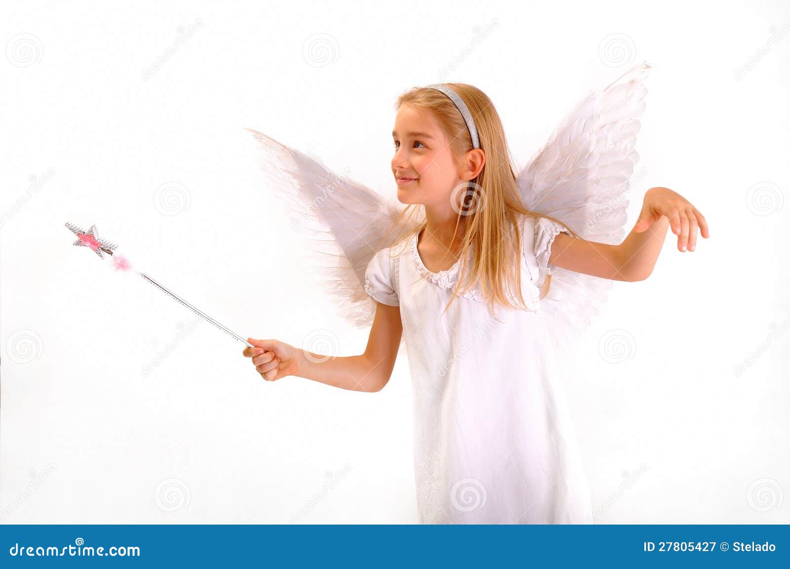 Angel with a magic wand stock image. Image of beautiful - 27805427