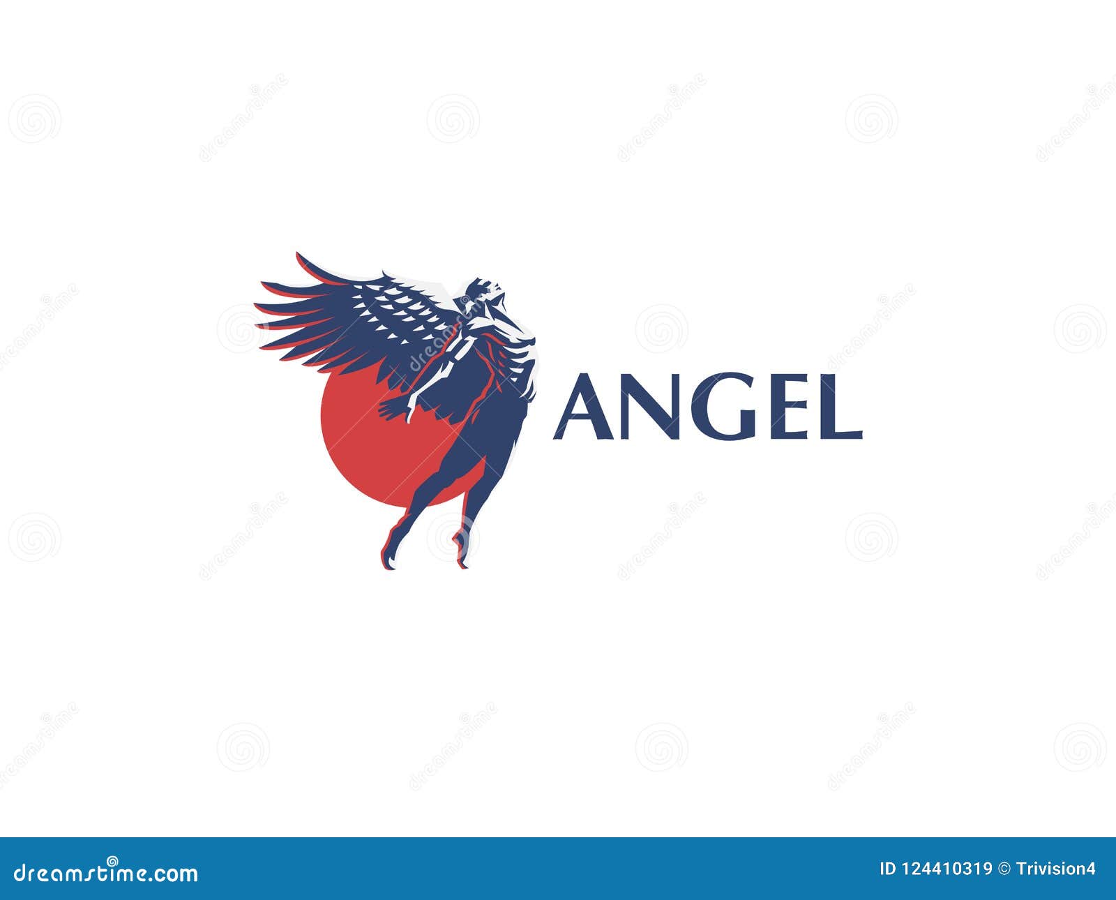 Angel man. Vector emblem. stock vector. Illustration of front - 124410319
