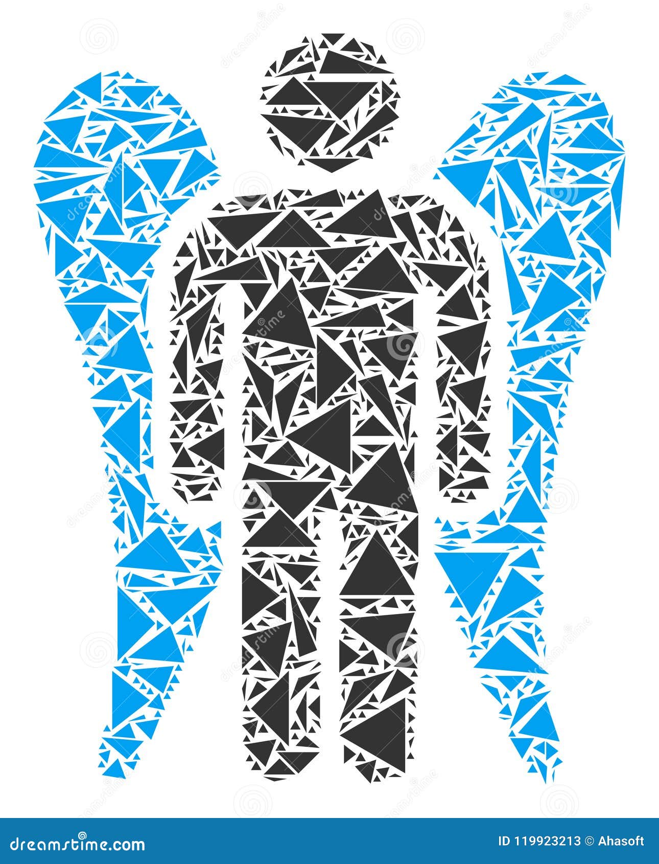 Angel Mosaic of Triangles stock vector. Illustration of object - 119923213