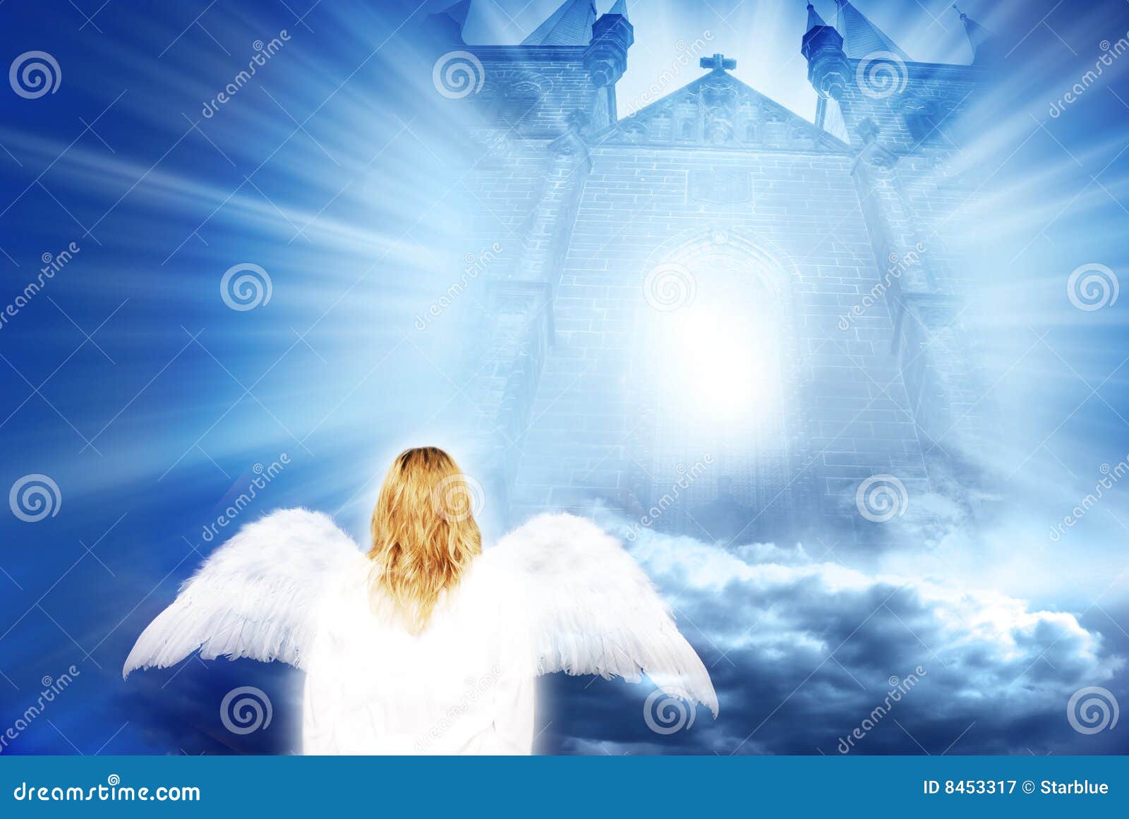 Angel with mystical gate stock image. Image of belief - 8453317