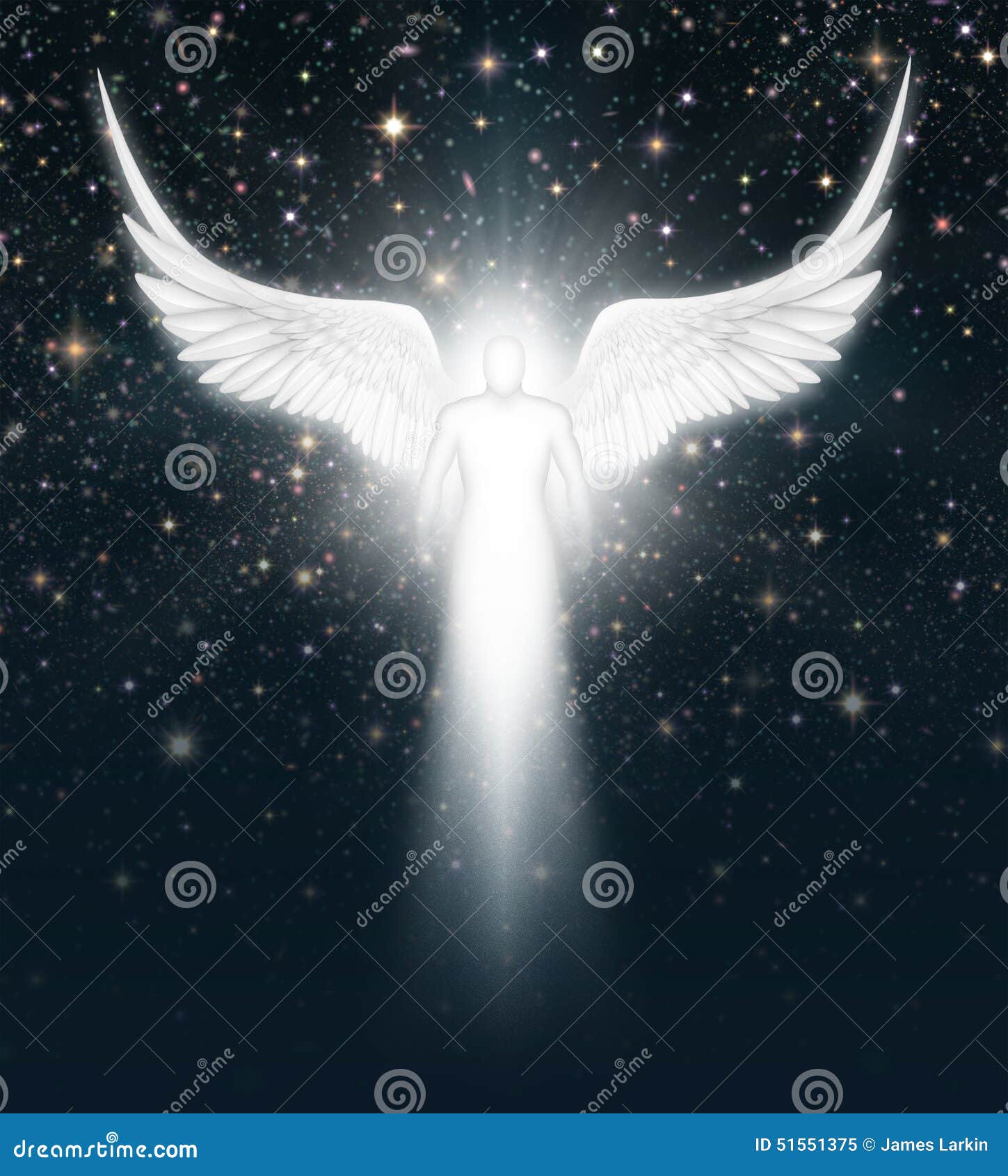 Angel in the Night Sky stock illustration. Illustration of wings - 51551375