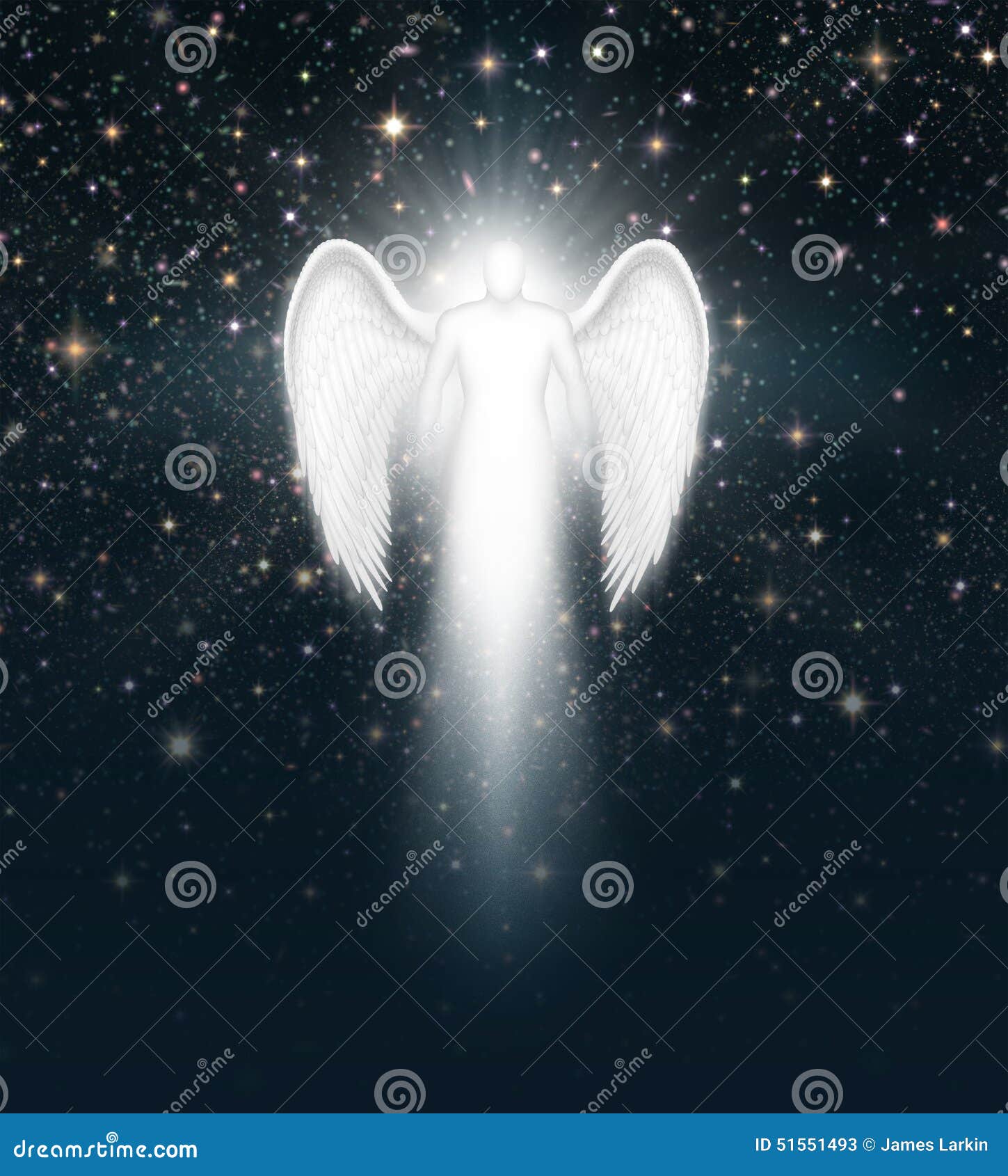 Angel in the Night Sky stock illustration. Illustration of seraphim ...