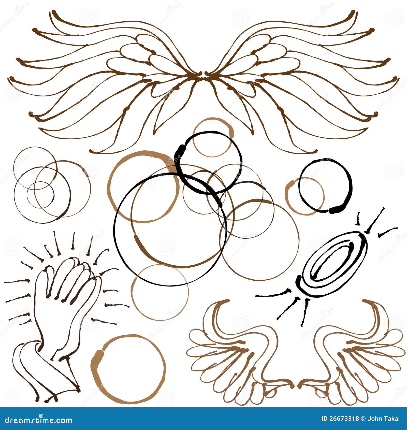 Angel Object Set stock vector. Illustration of prayer - 26673318