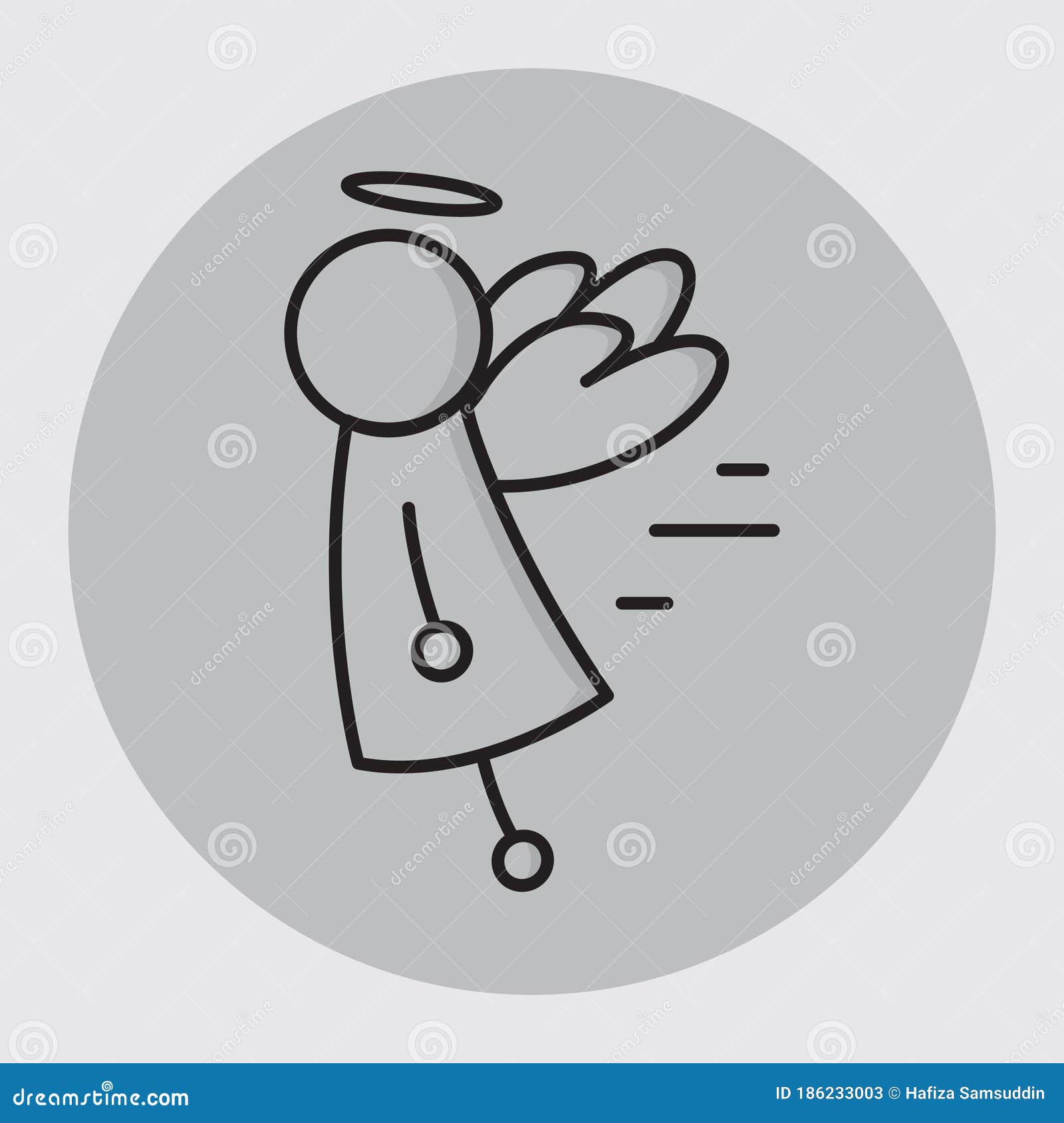 Angel Outline. Vector Illustration Decorative Design Stock Vector ...