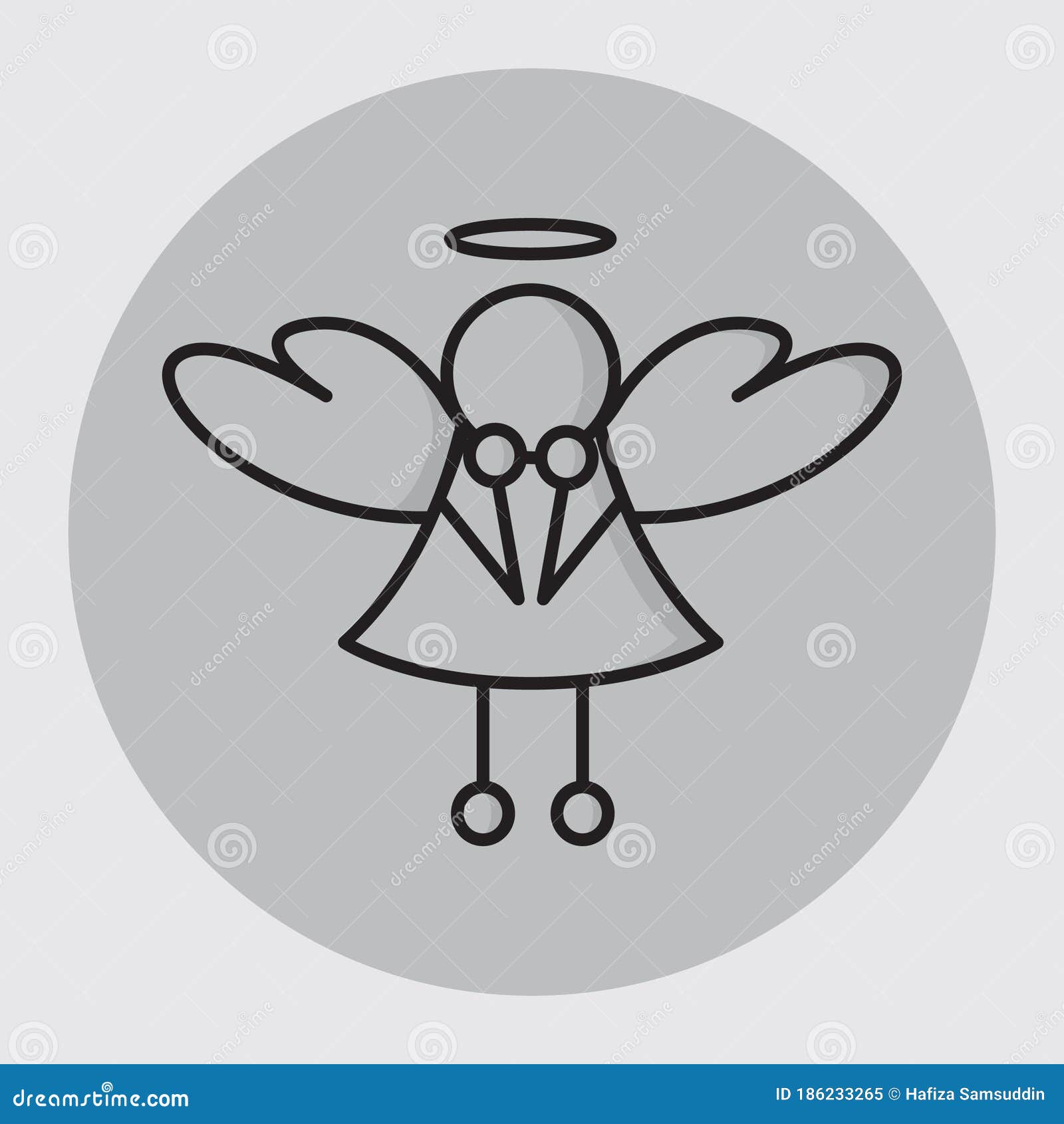 Angel Outline. Vector Illustration Decorative Design Stock Vector ...